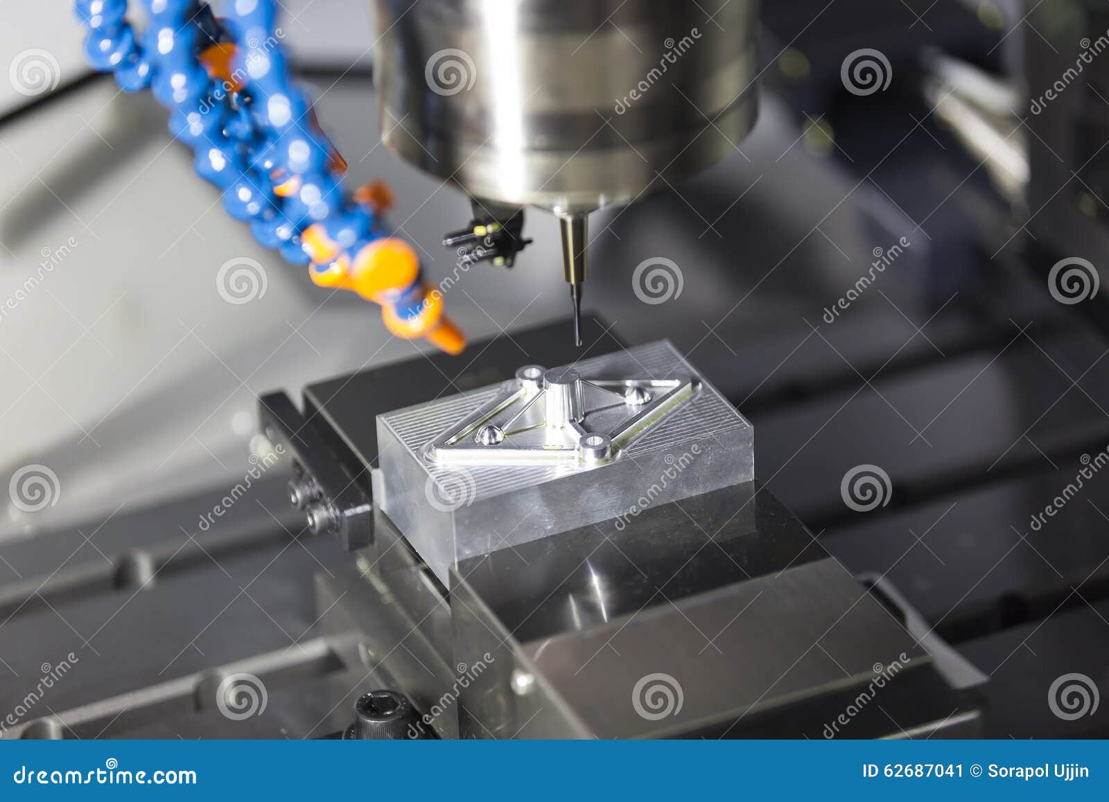 CNC Machining Center Cutting Mold Stock Image - Image of drill ...