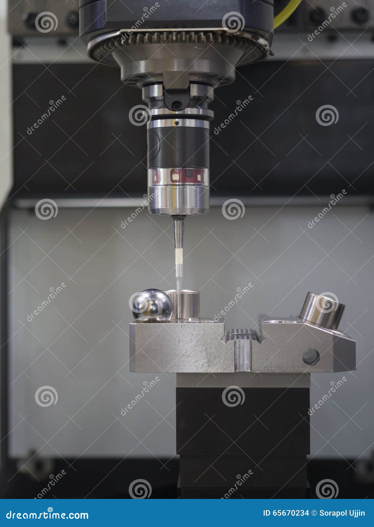 CNC Machining Center Inspection Dimension on Machine Stock Photo ...