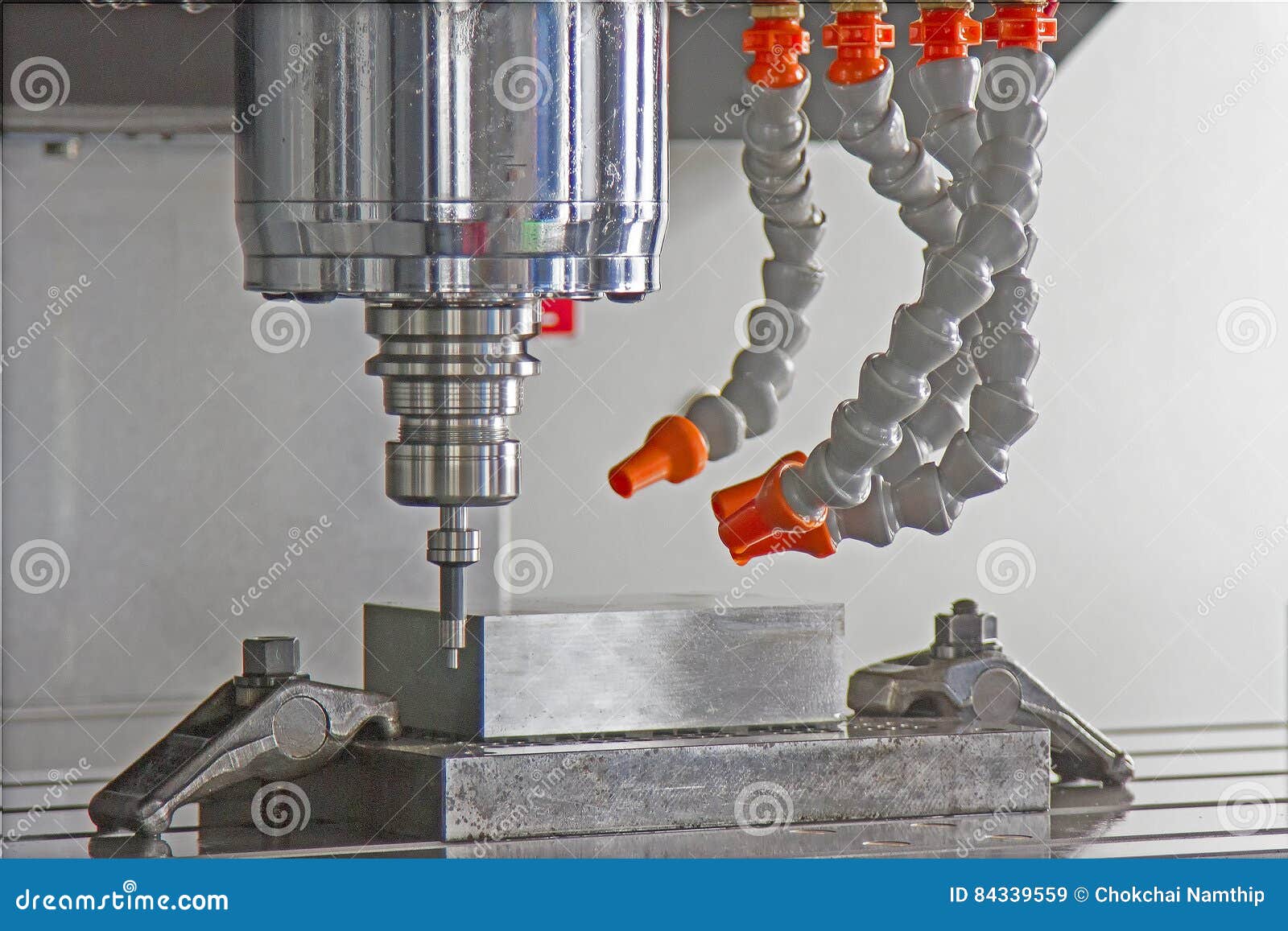 CNC Machining Center Setting Center Bar after Cutting Stock Image ...