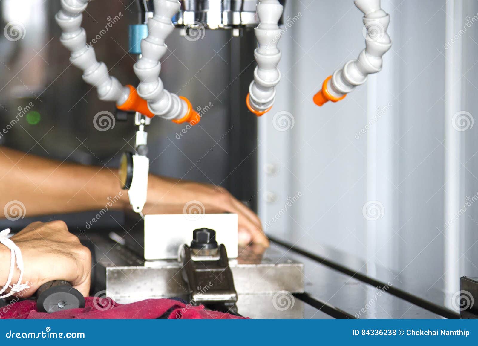 CNC Machining Center Setting Work Metal by CNC Operator or Man a Stock ...