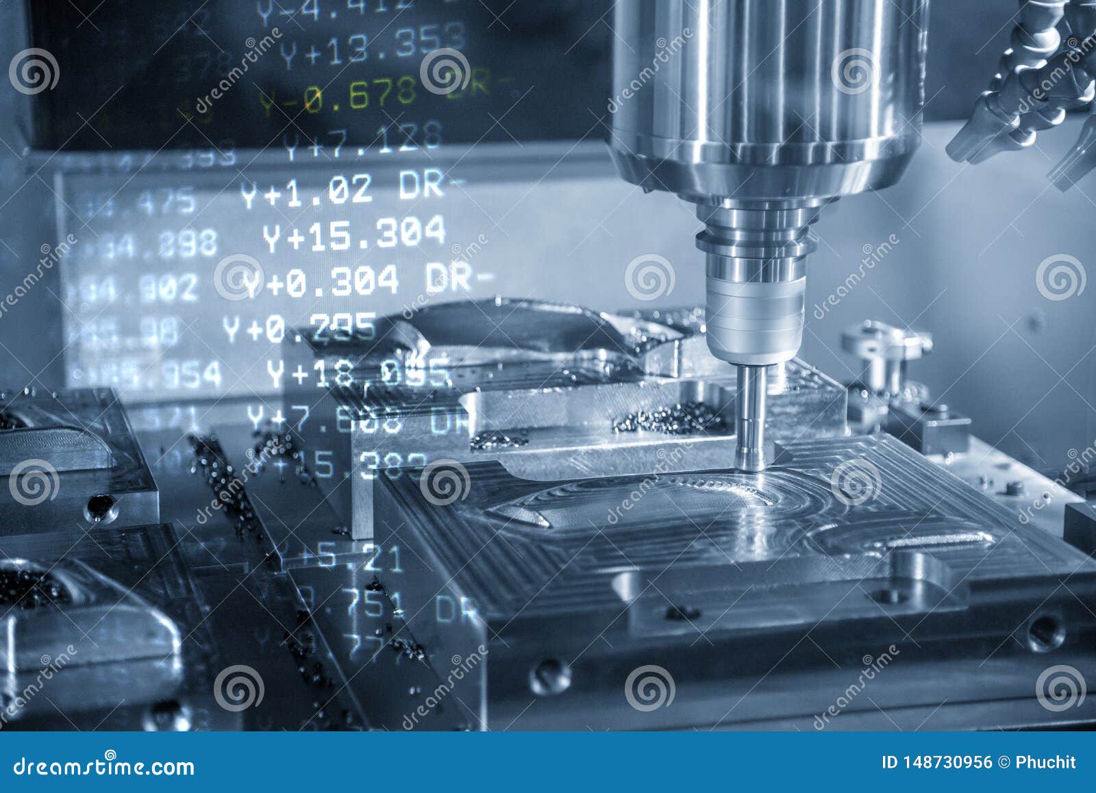 The CNC Machining Centre with the G-code Data Background. Stock Photo ... The CNC Machining Centre with the G-code Data Background. Stock Photo ...