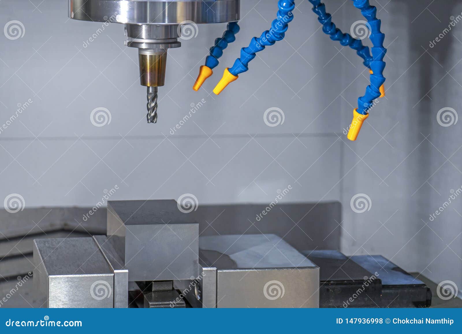 CNC Machining and Tool Milling Cutting Raw Material Stock Photo - Image ...
