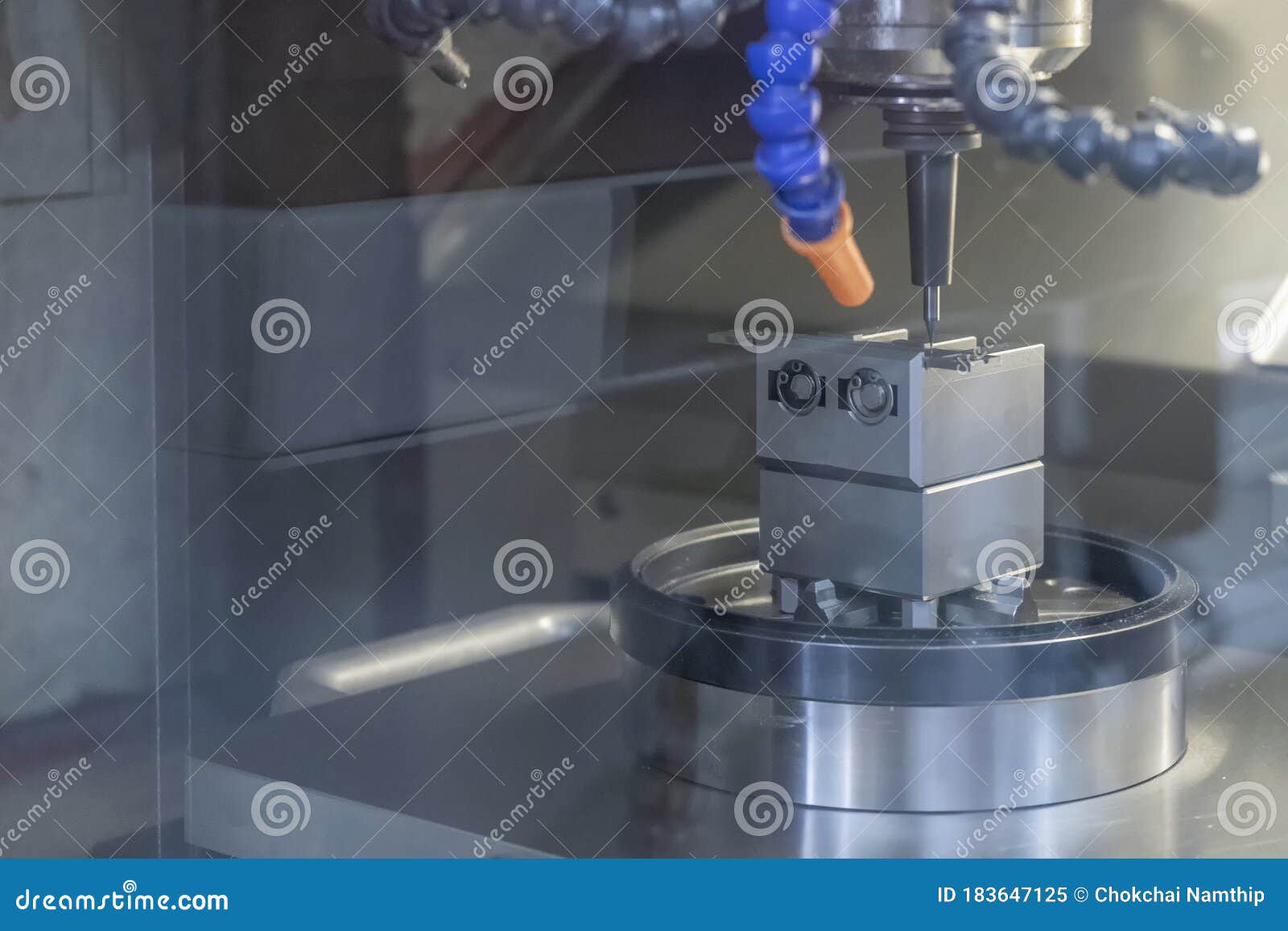 CNC Machining and Tool Milling Cutting Raw Material Stock Image - Image ...