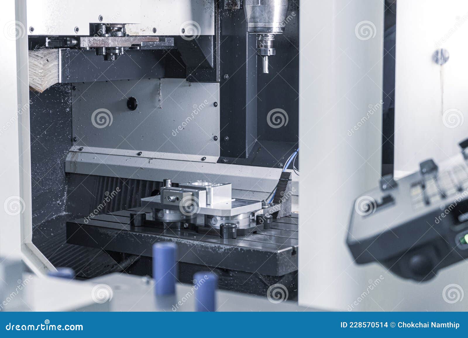 CNC Machining and Tool Milling Cutting Raw Material Stock Photo - Image ...