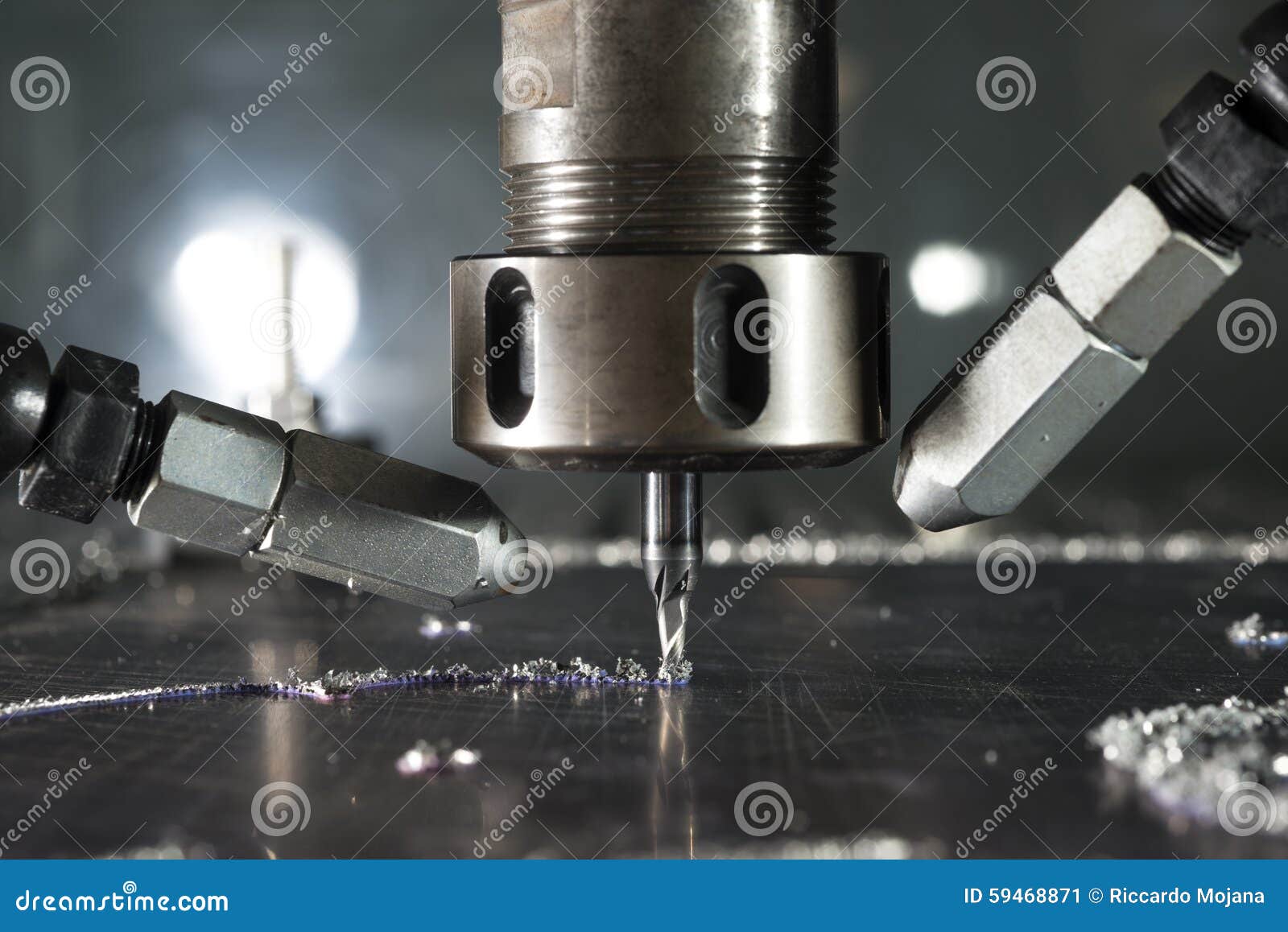 CNC Metal Machining by Mill Stock Image - Image of production ...