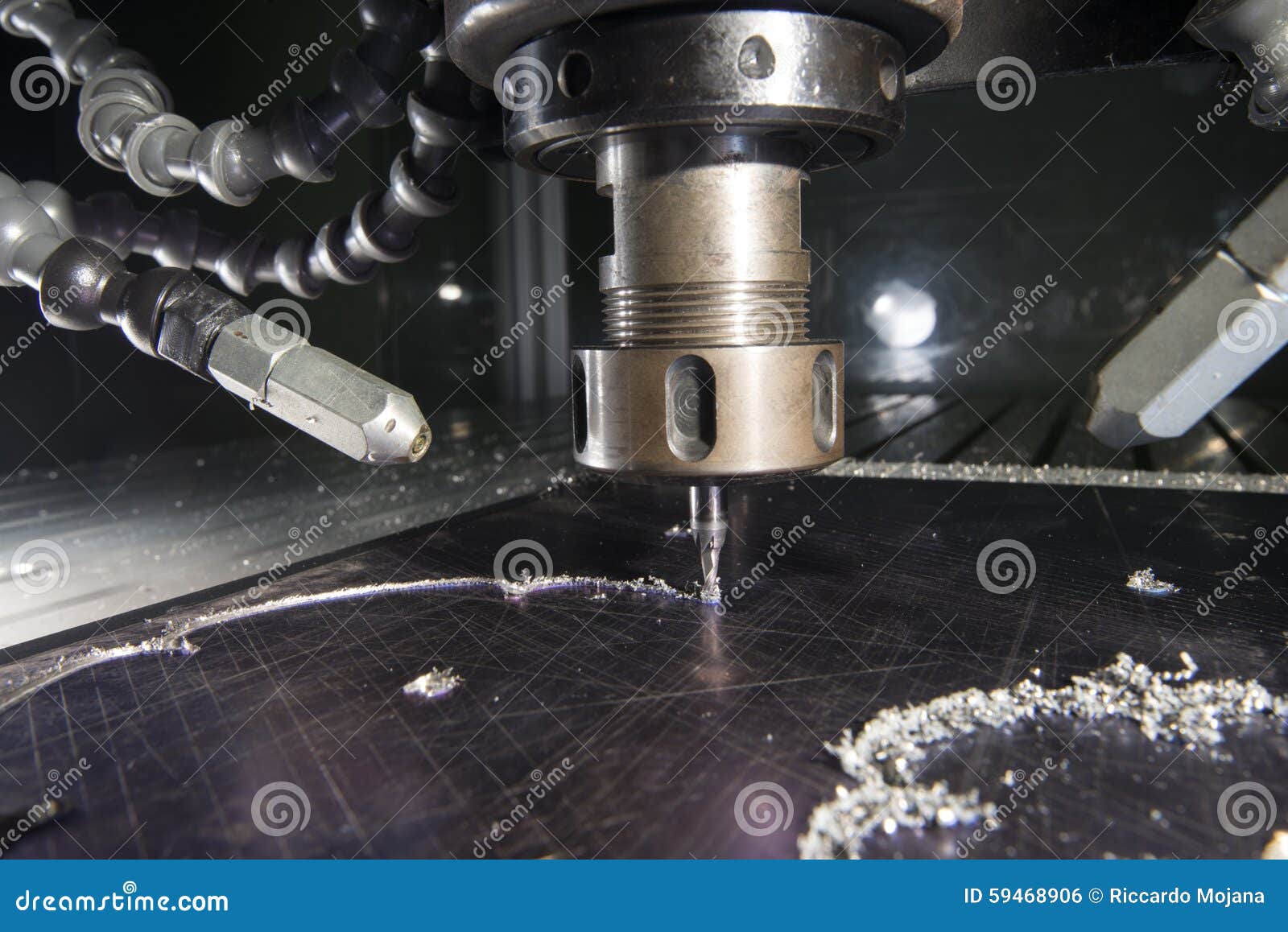CNC Metal Machining by Mill Stock Photo - Image of conveyor, machine ...