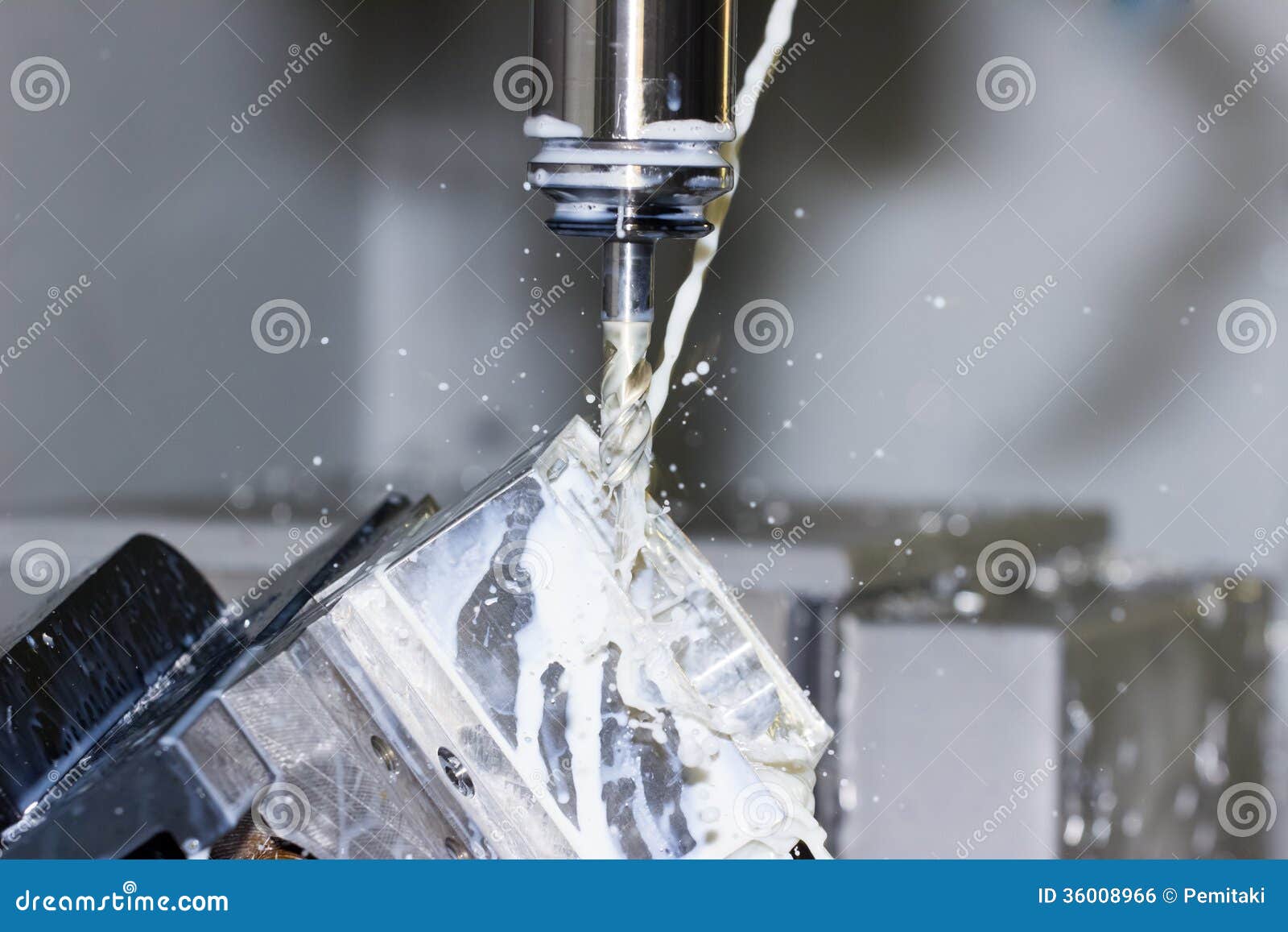 The 4-axis CNC Milling Machine Cutting The Turbocharger Part With ...