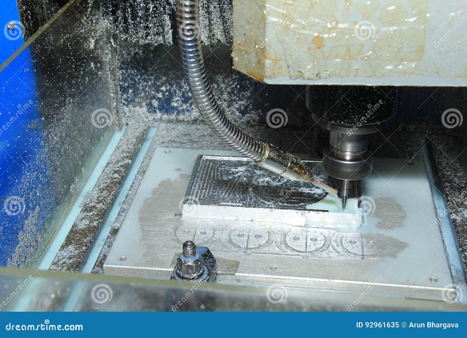 CNC Milling Engraving stock image. Image of aluminium - 92961635