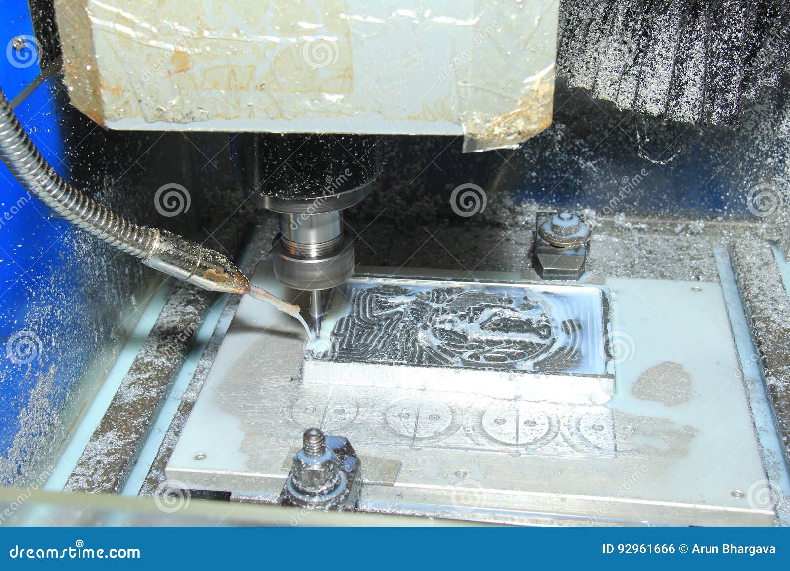 CNC Milling Engraving stock photo. Image of spindle, cooling - 92961666