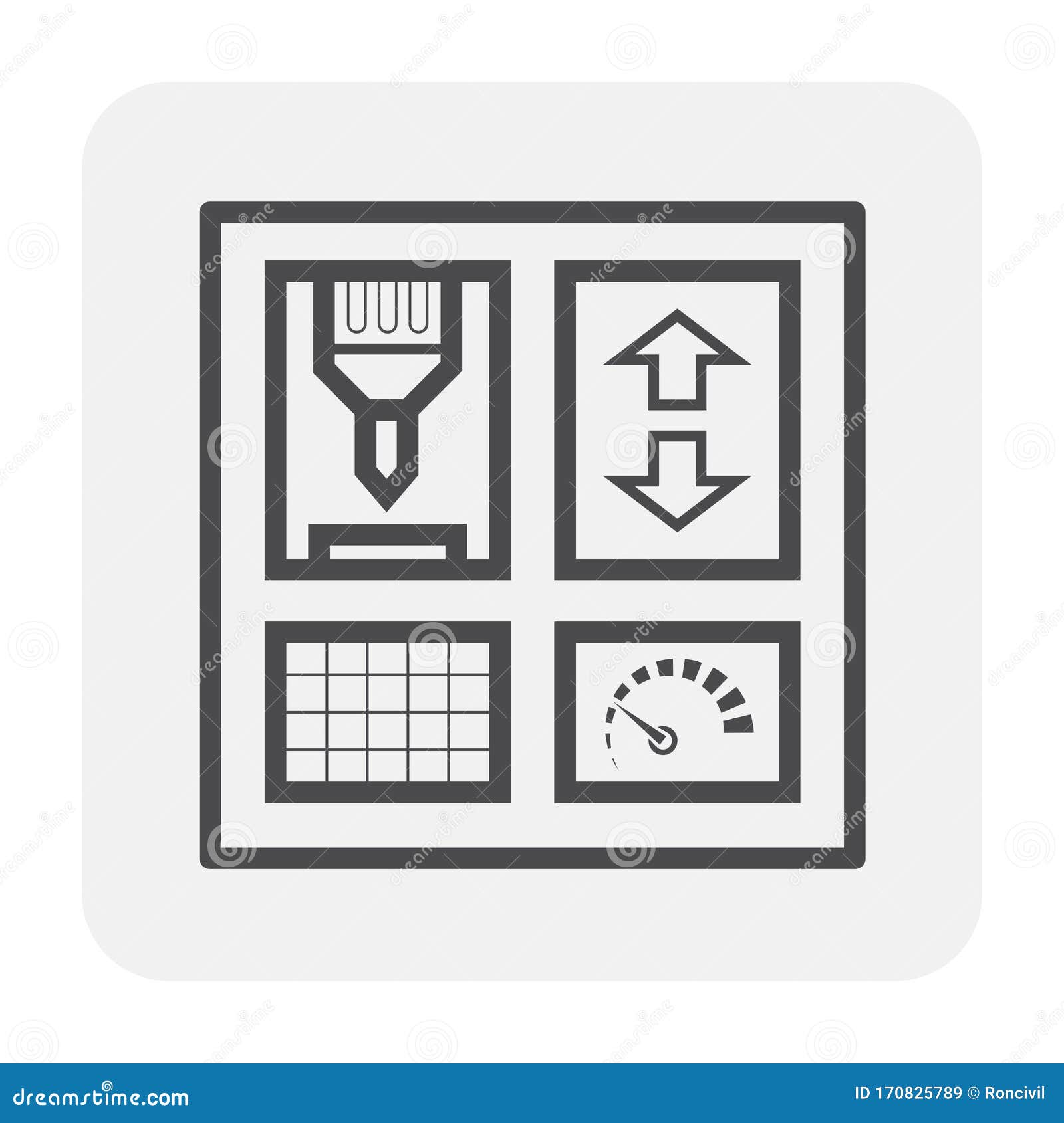 Cnc milling icon stock vector. Illustration of metal - 170825789