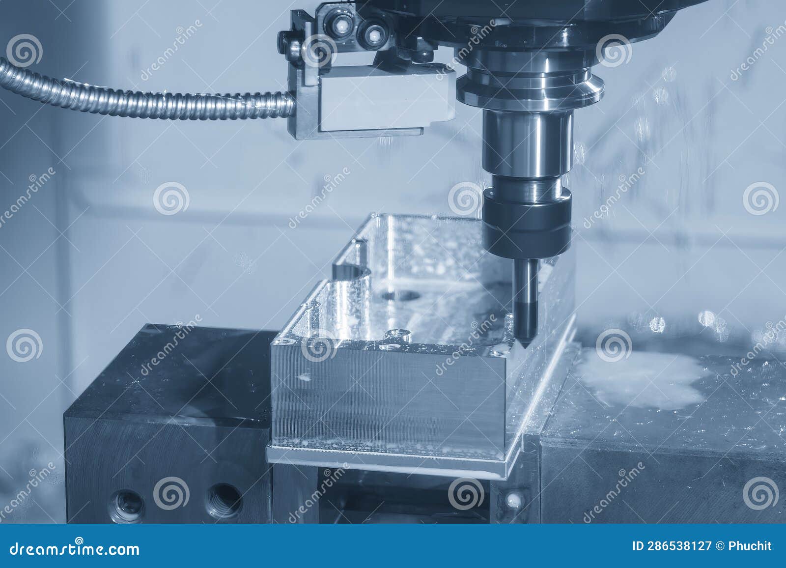 The CNC Milling Machine Chamfer Cutting Mold Base Part by Chamfer Tool ...