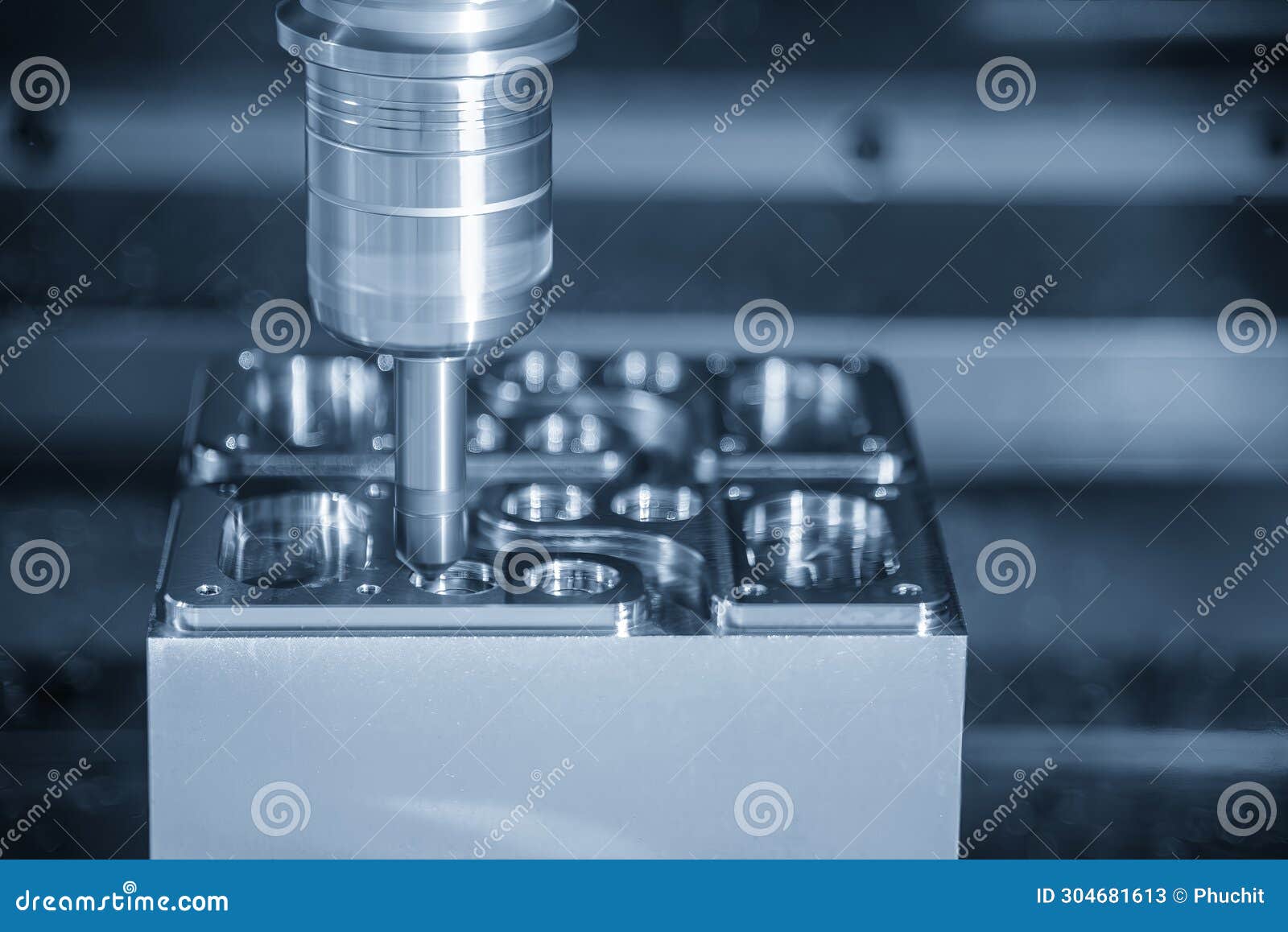 The CNC Milling Machine Chamfer Cutting Mold Base Part by Chamfer Tool ...