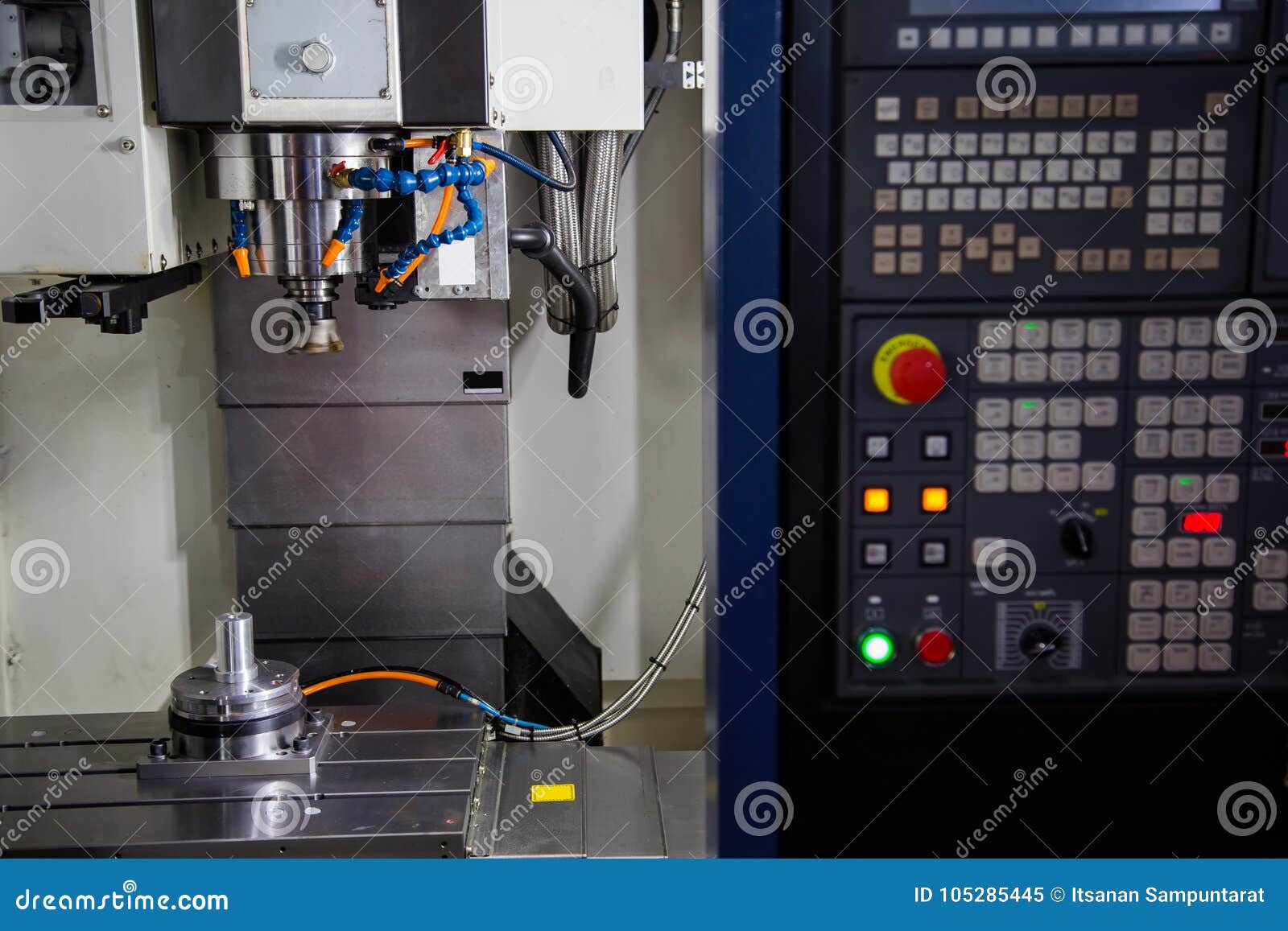 CNC milling machine stock image. Image of making, milling - 105285445