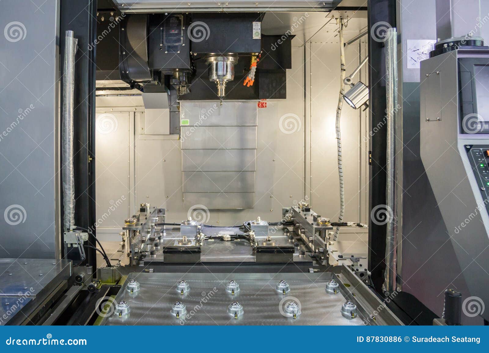 CNC Milling Machine with Control Stock Photo - Image of engineering ...
