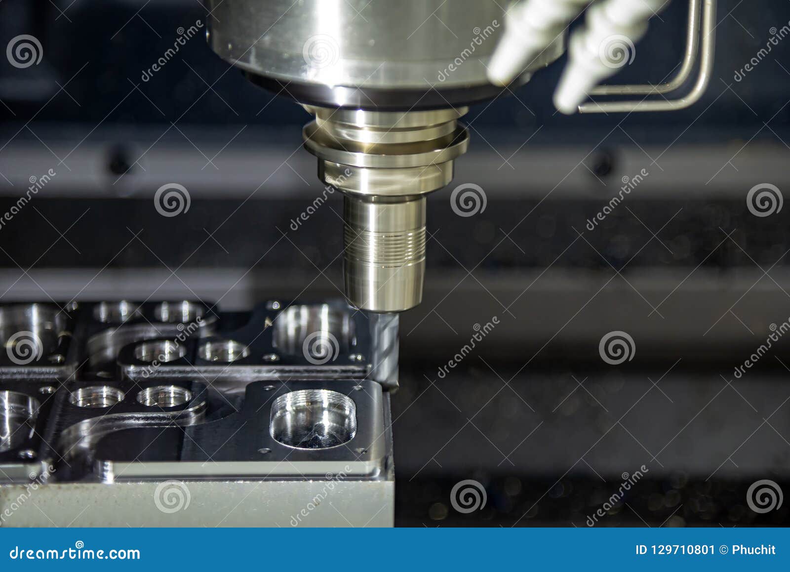 The CNC Milling Machine Cutting the Forging Mold. Stock Image - Image ...