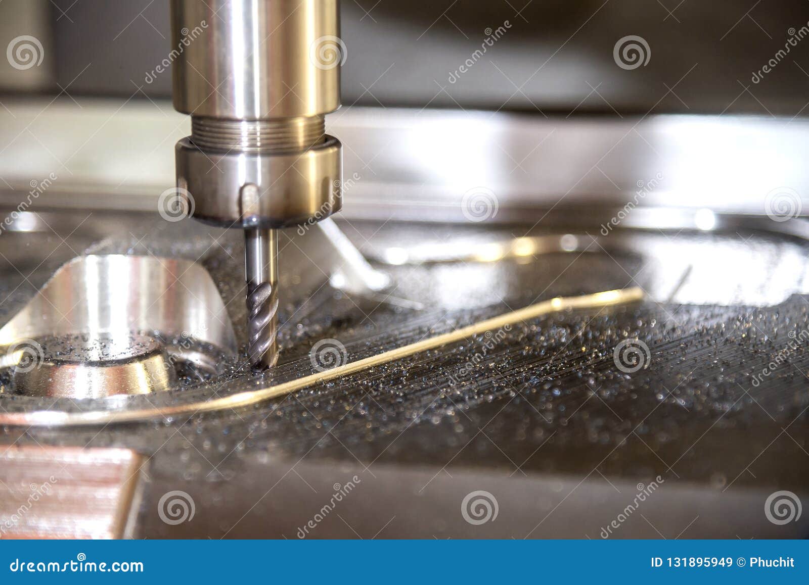 The CNC Milling Machine Cutting the Forging Mold. Stock Image - Image ...