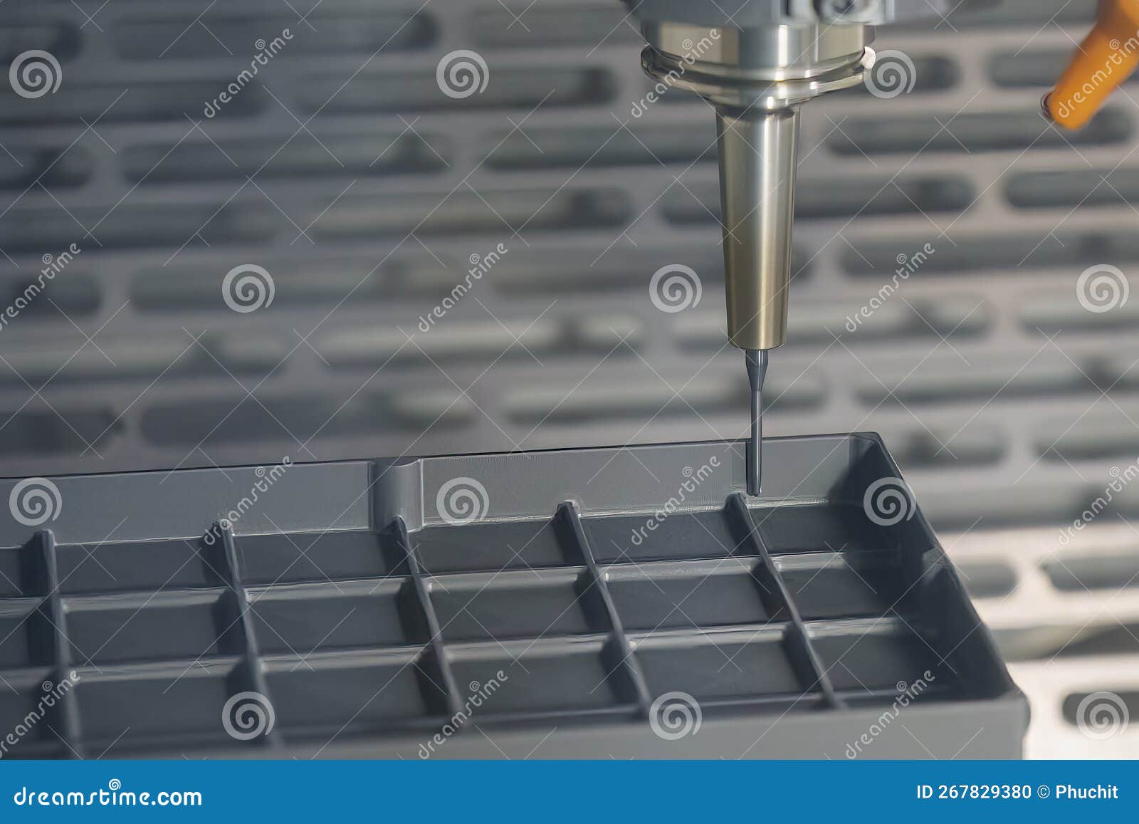 The CNC Milling Machine Cutting the Graphite Electrode Parts with Solid ...