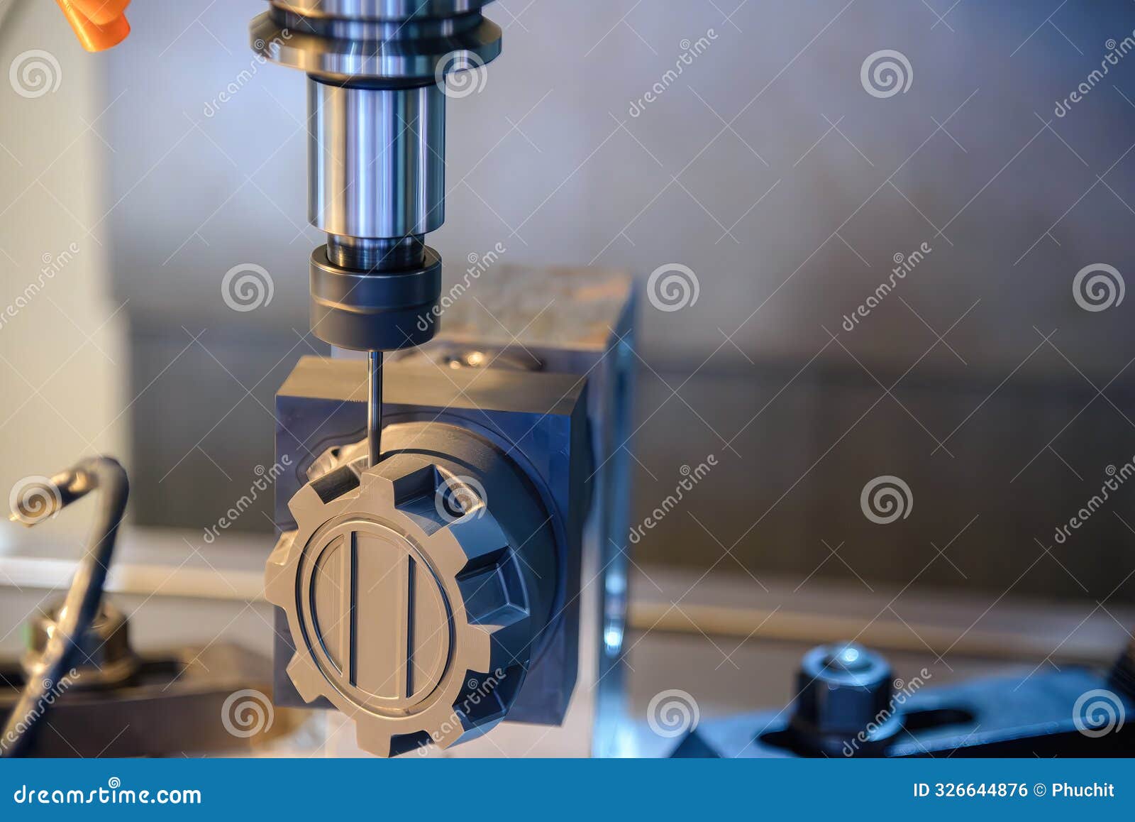 The CNC Milling Machine Cutting the Graphite Electrode Parts by Solid ...