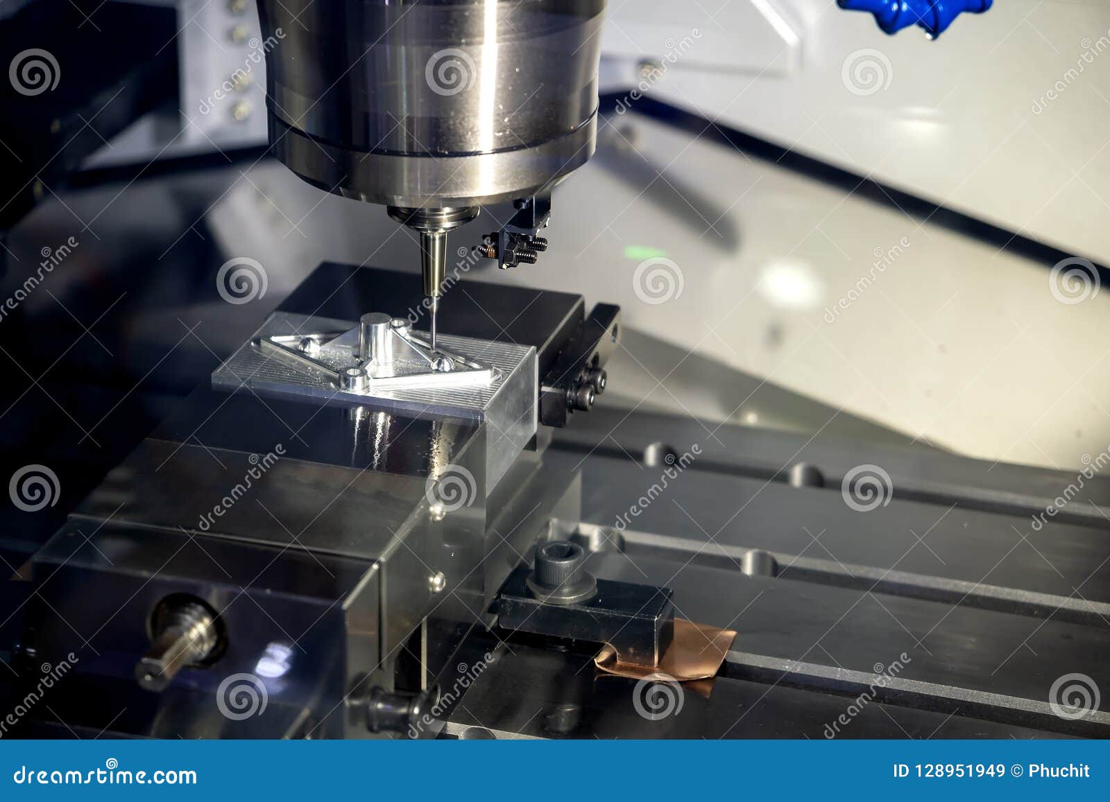 The CNC Milling Machine Cutting the Injection Mold . Stock Image ...
