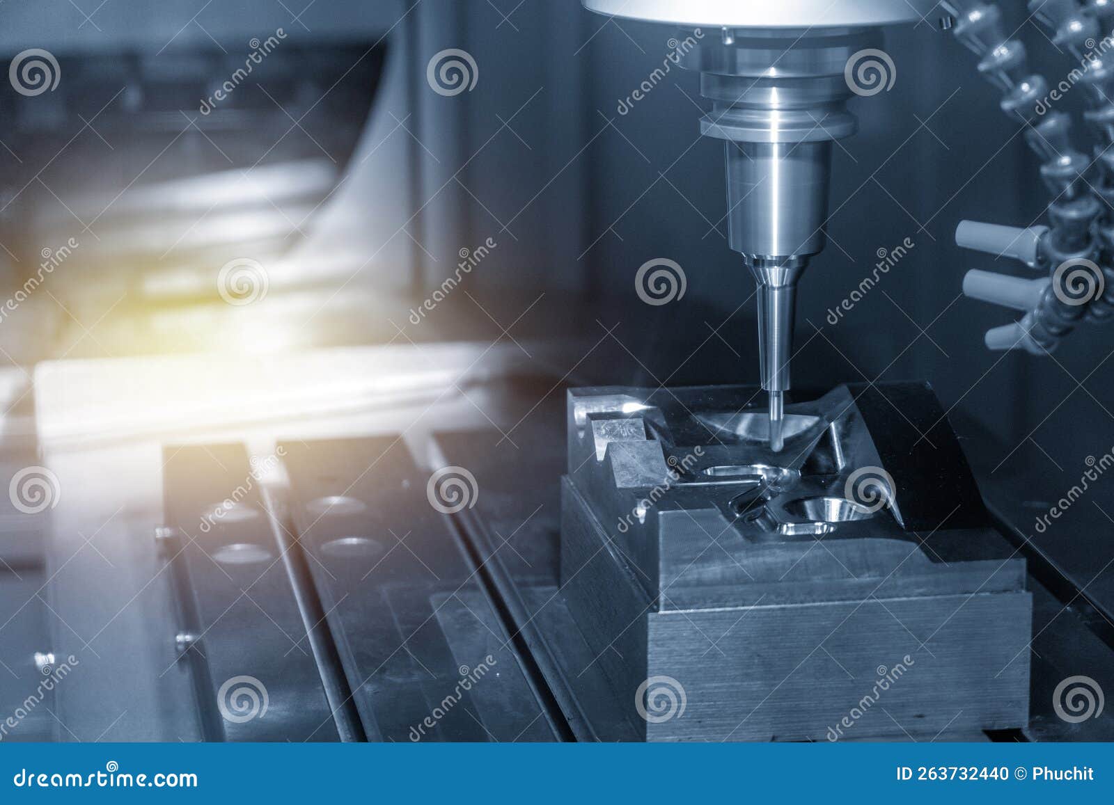 The CNC Milling Machine Cutting Injection Mold Part by Solid Ball End ...