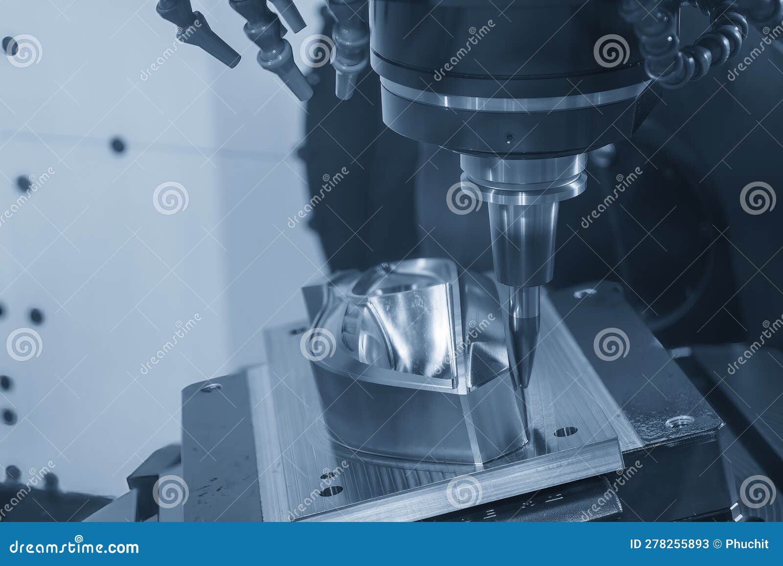 The CNC Milling Machine Cutting Injection Mold Part by Solid Barrel ...