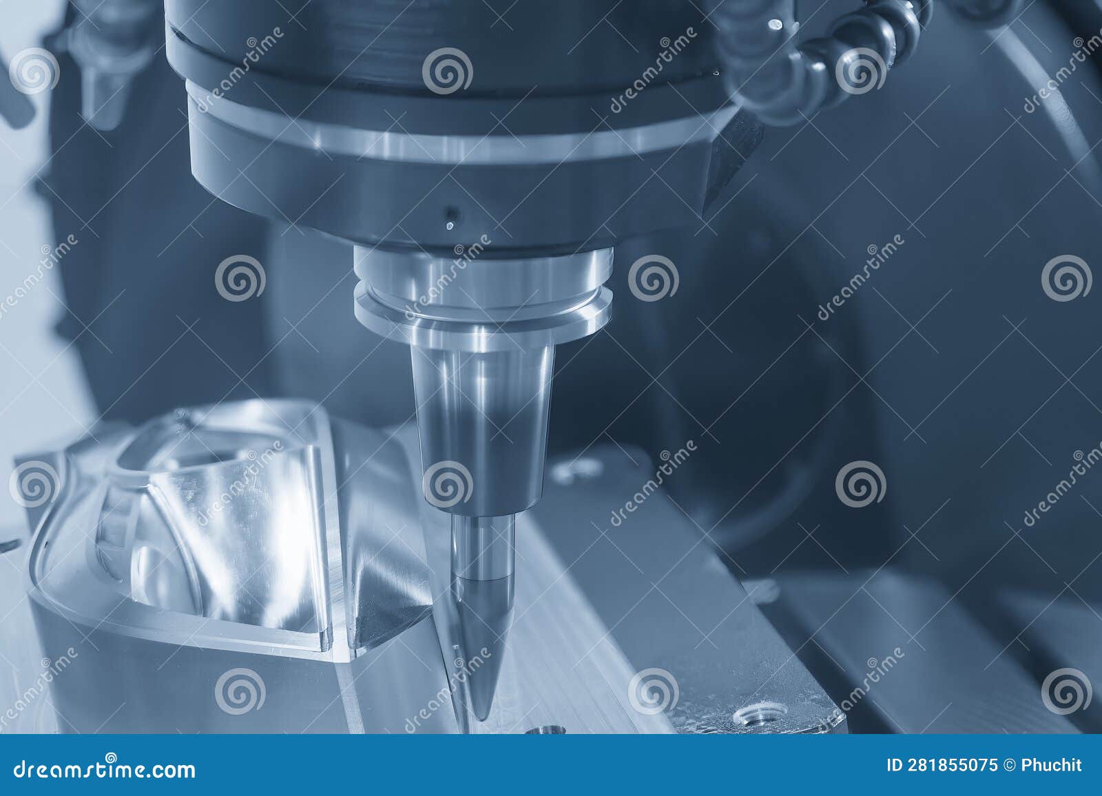 The CNC Milling Machine Cutting Injection Mold Part by Solid Barrel ...