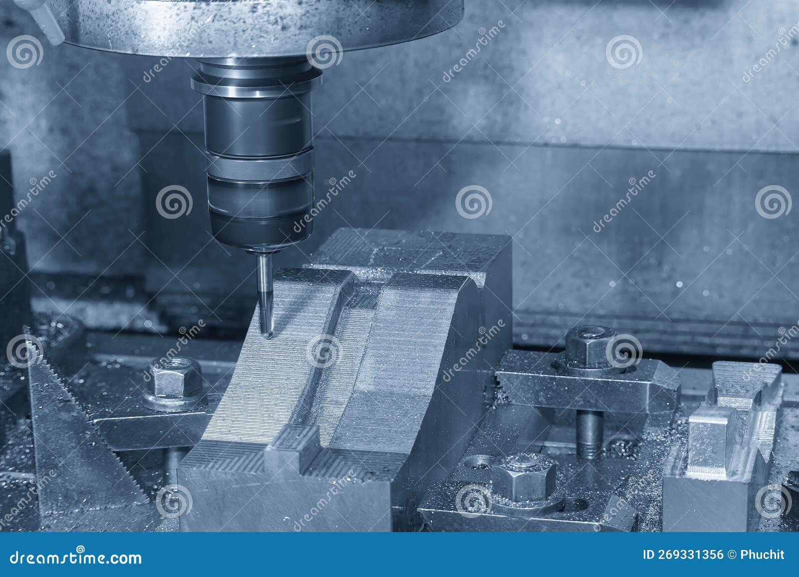 The CNC Milling Machine Cutting Injection Mold Part by Solid Flat End ...