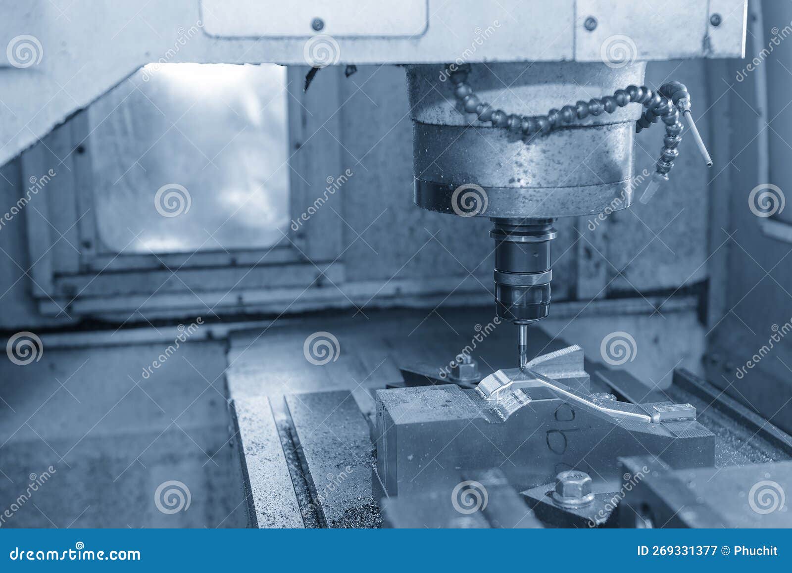 The CNC Milling Machine Cutting Injection Mold Part by Solid Flat End ...