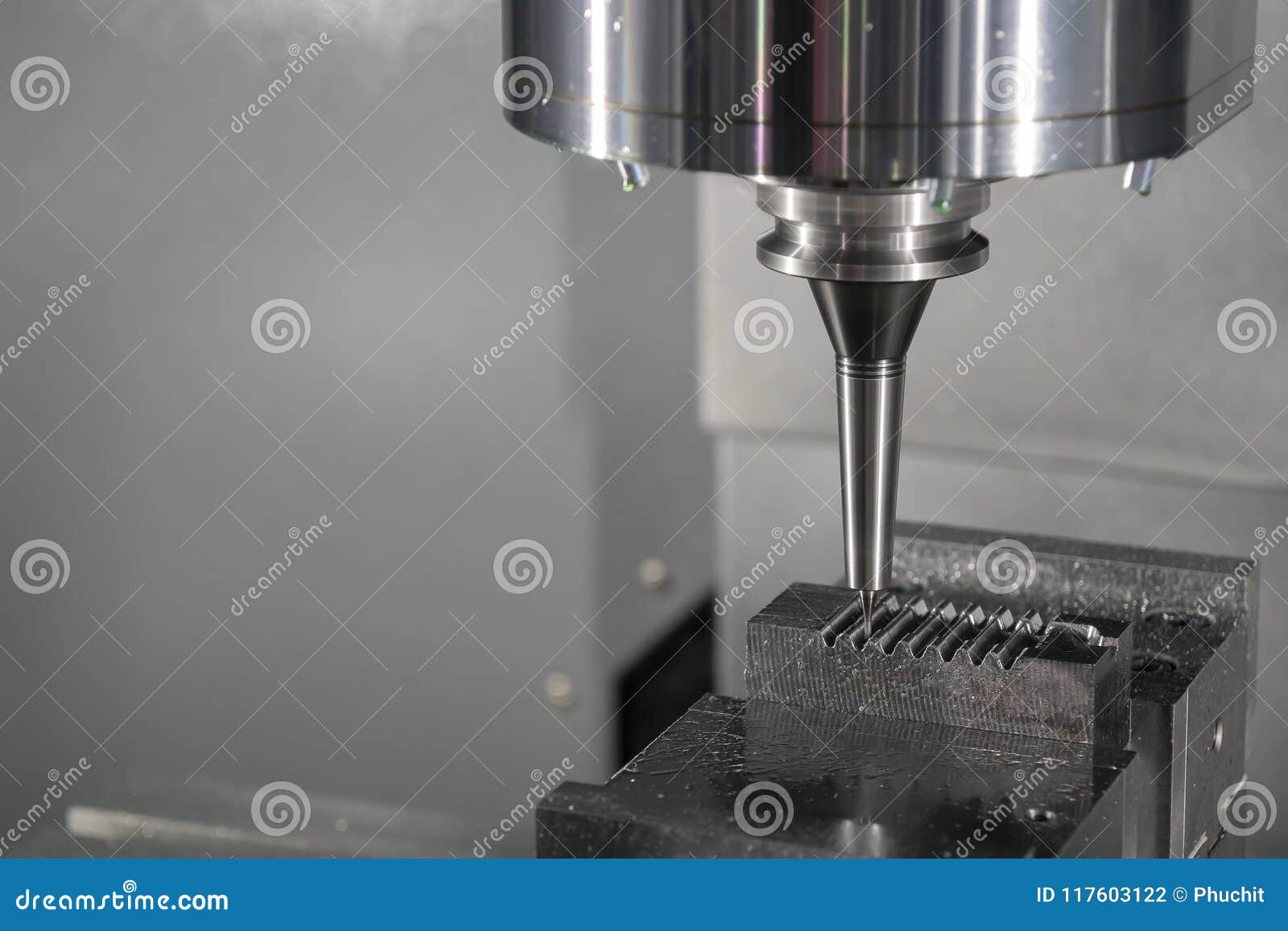 The CNC Milling Machine Cutting the Injection Mold Stock Photo - Image ...
