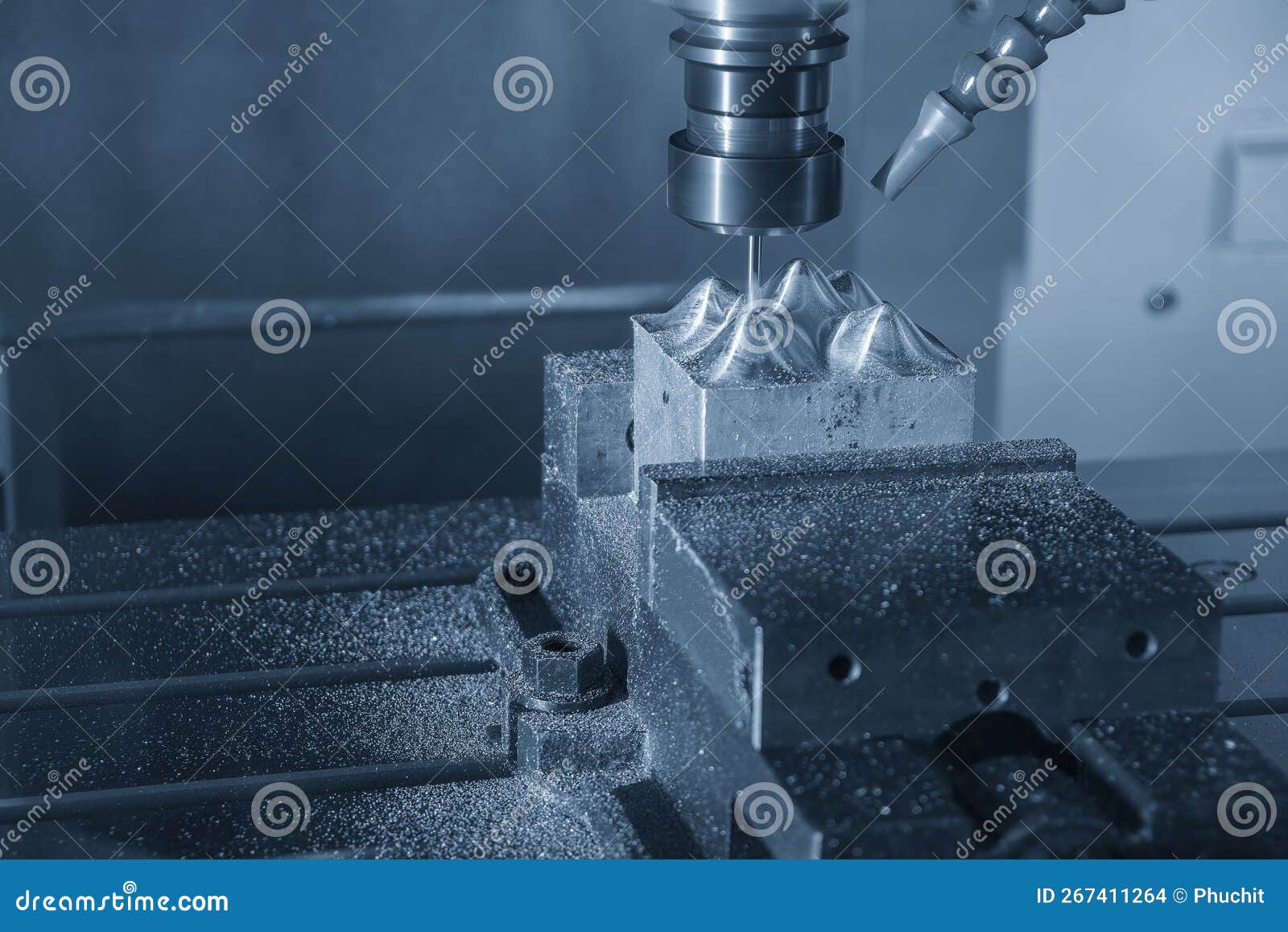 The CNC Milling Machine Cutting Injection Sample Part by Solid Ball End ...
