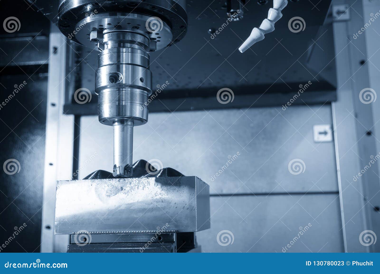 The CNC Milling Machine Cutting the Mold Part . Stock Image - Image of ...