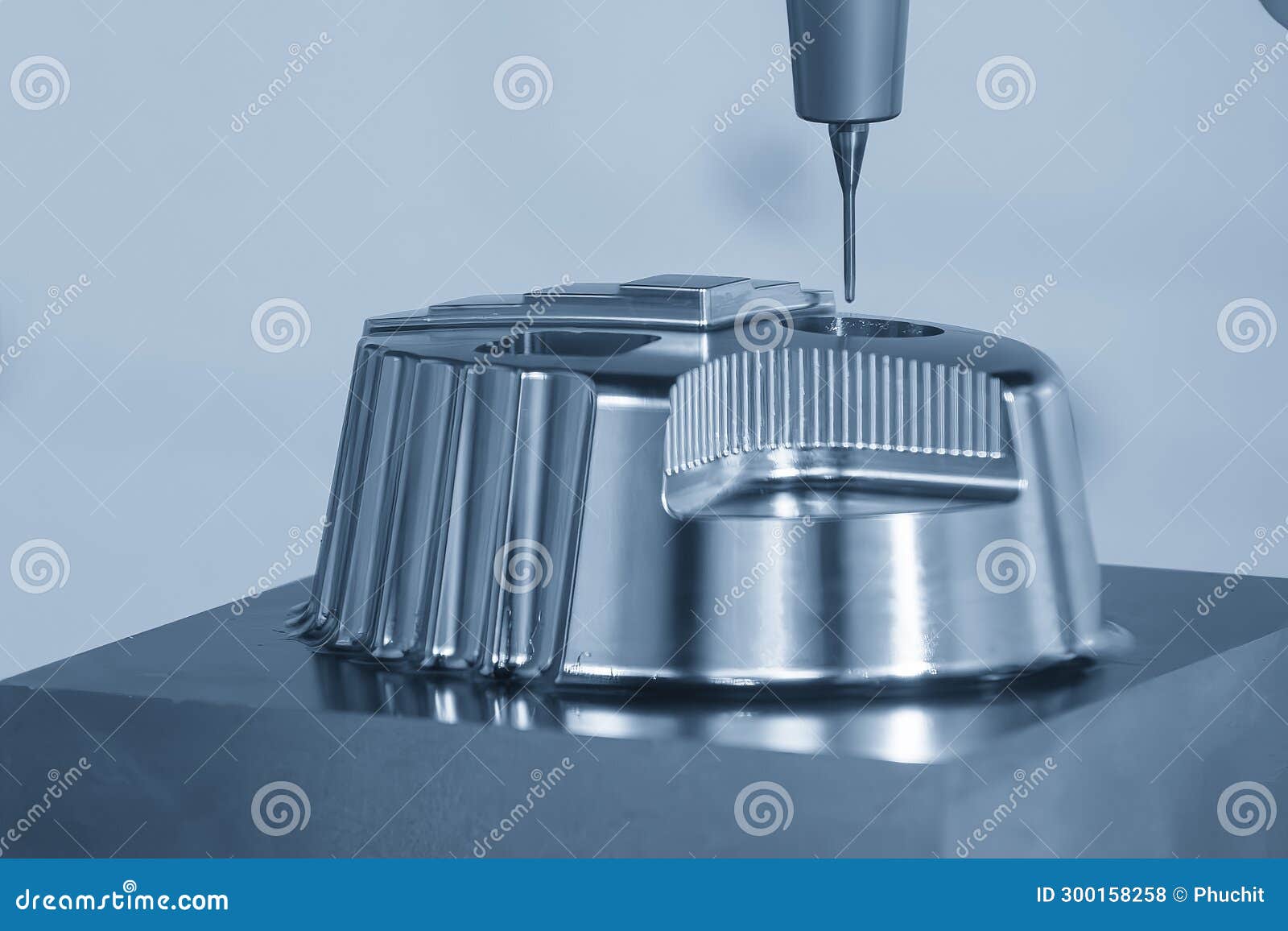 The CNC Milling Machine Cutting Mold Part by Solid Ball End Mill Tool ...