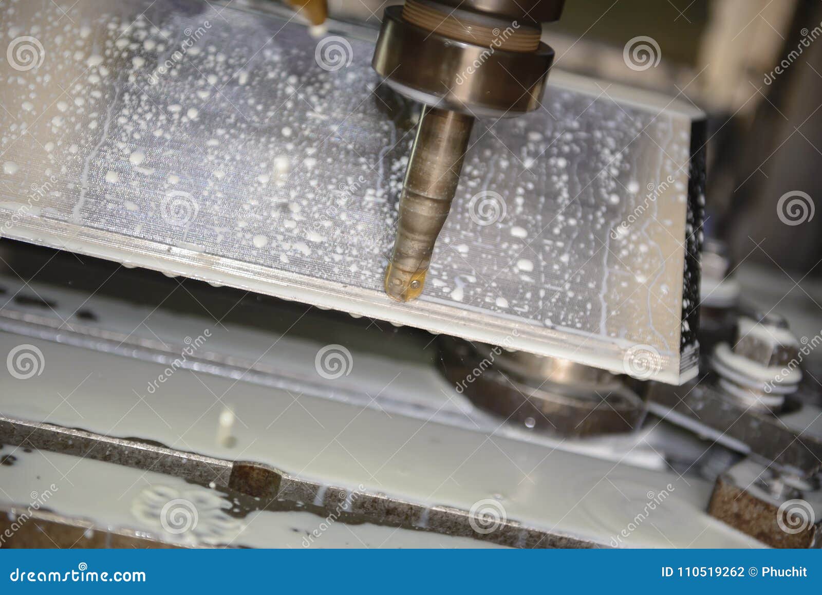 The CNC Milling Machine Cutting the Mold Parts. Stock Photo - Image of ...