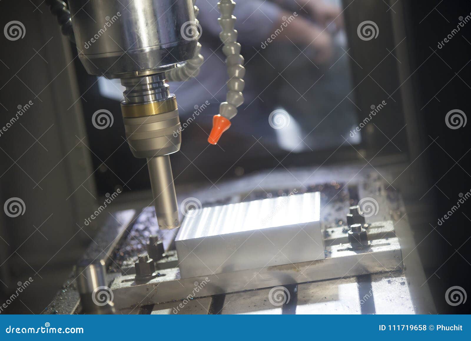 The CNC Milling Machine Cutting the Mold Parts. Stock Photo - Image of ...