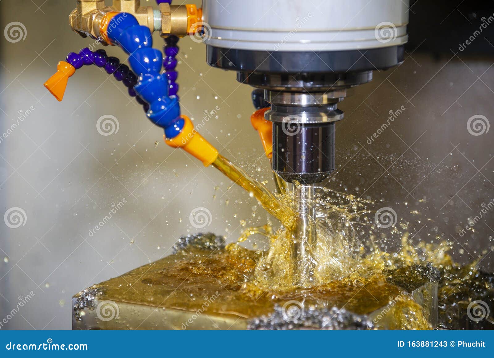 The CNC Milling Machine Cutting the Mould and Die Part with Solid Ball ...