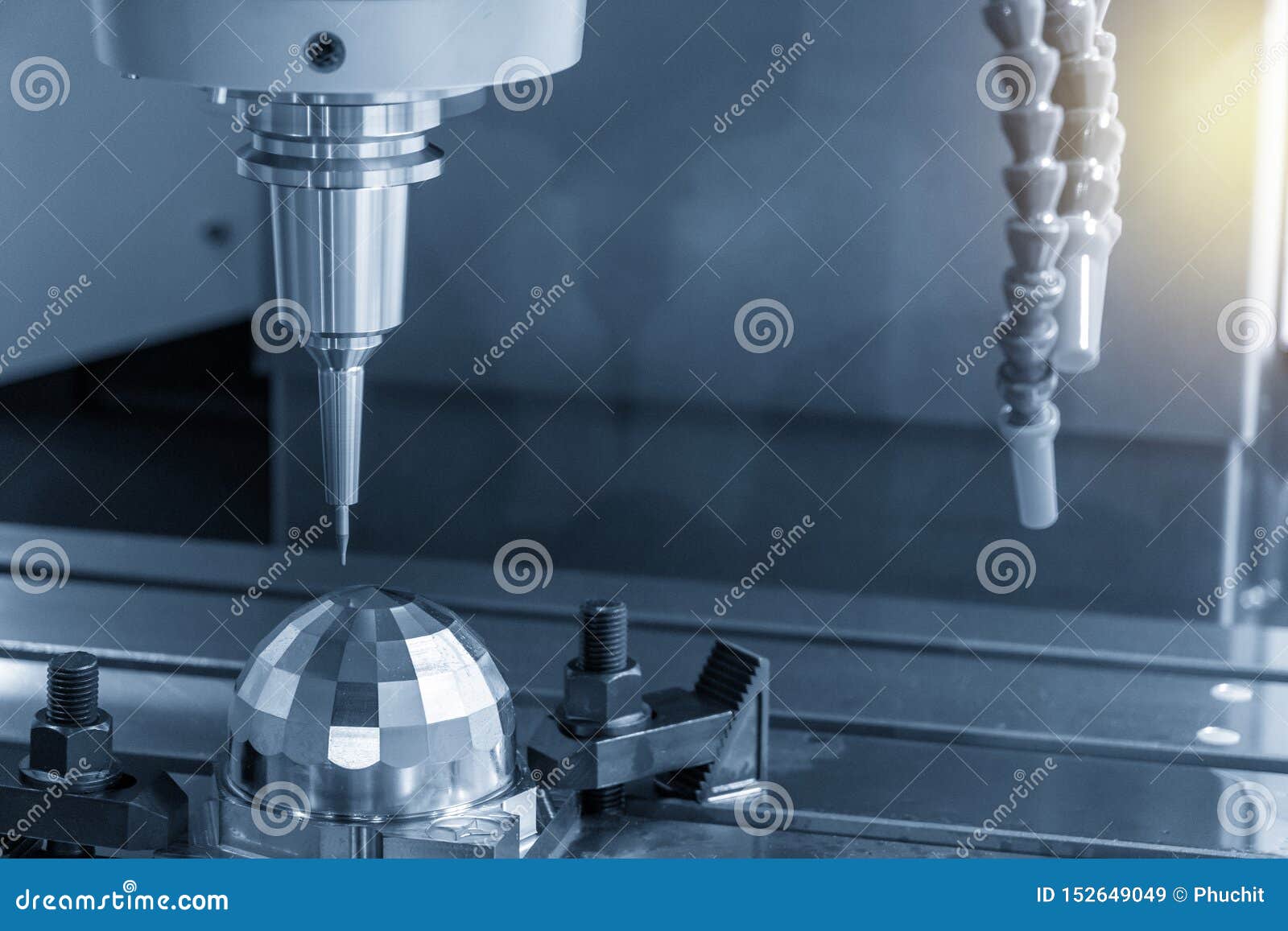 The CNC Milling Machine Cutting the Precision Parts. Stock Image ...