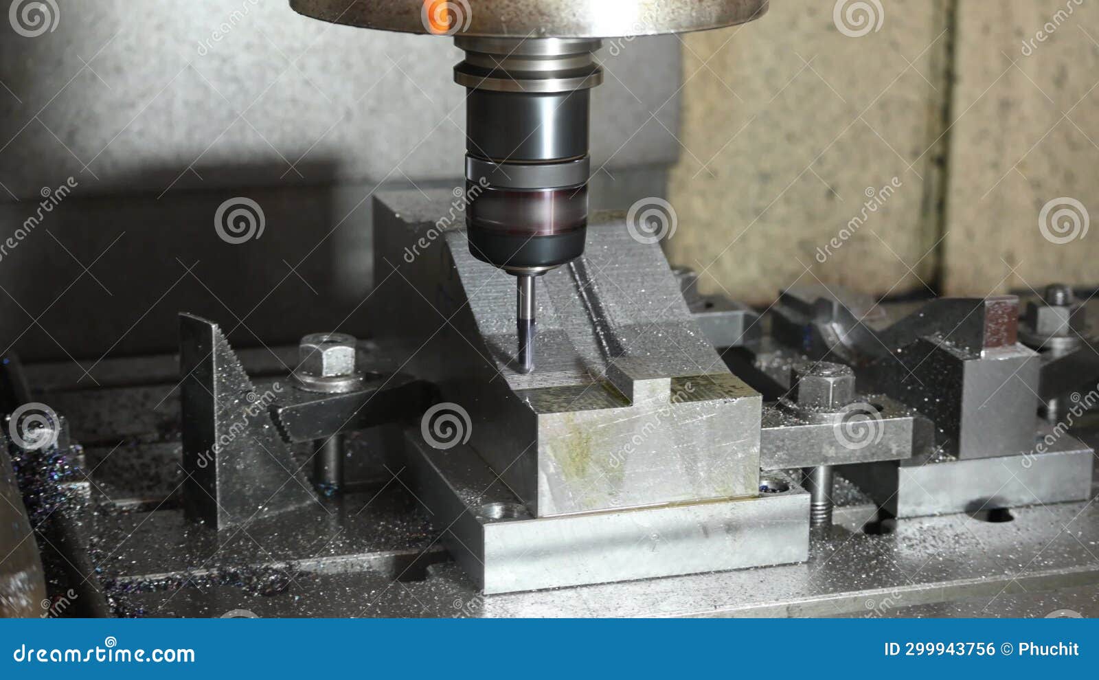 The CNC Milling Machine Cutting Press Die Part by Solid Ball End Mill ...
