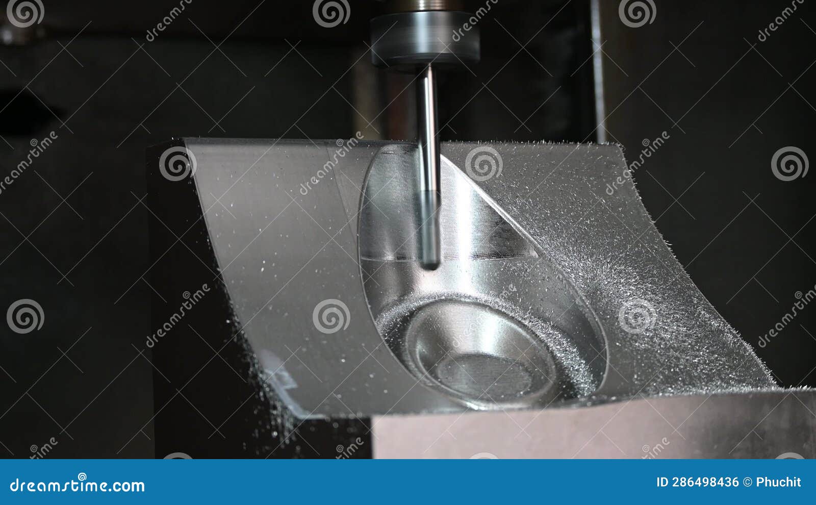 The CNC Milling Machine Cutting Press Die Part by Solid Ball End Mill ...