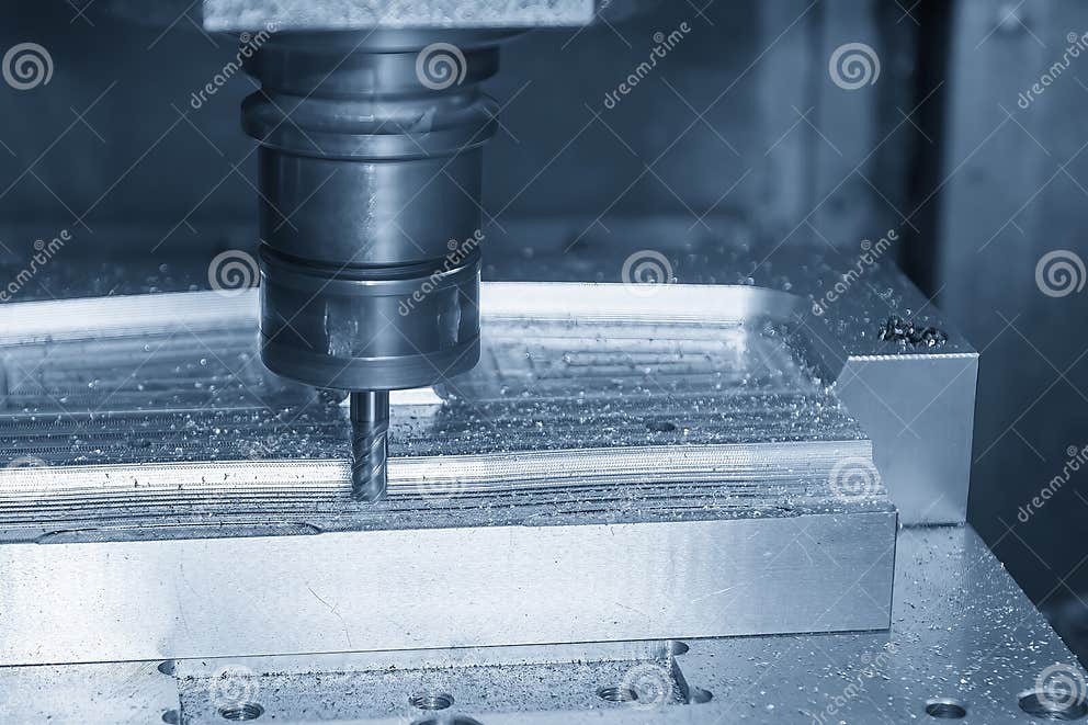 The CNC Milling Machine Cutting Press Die Part by Solid Bull End Mill ...