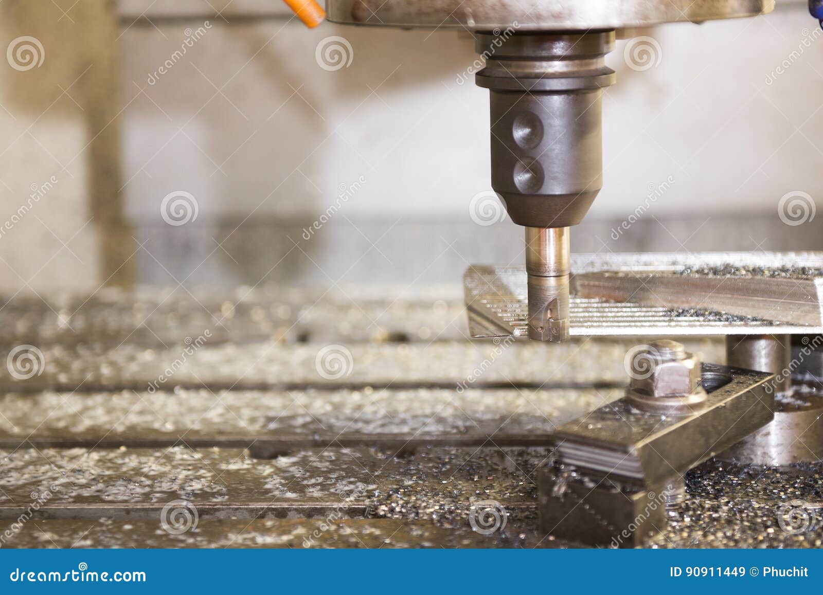The CNC milling machine stock image. Image of drilling - 90911449