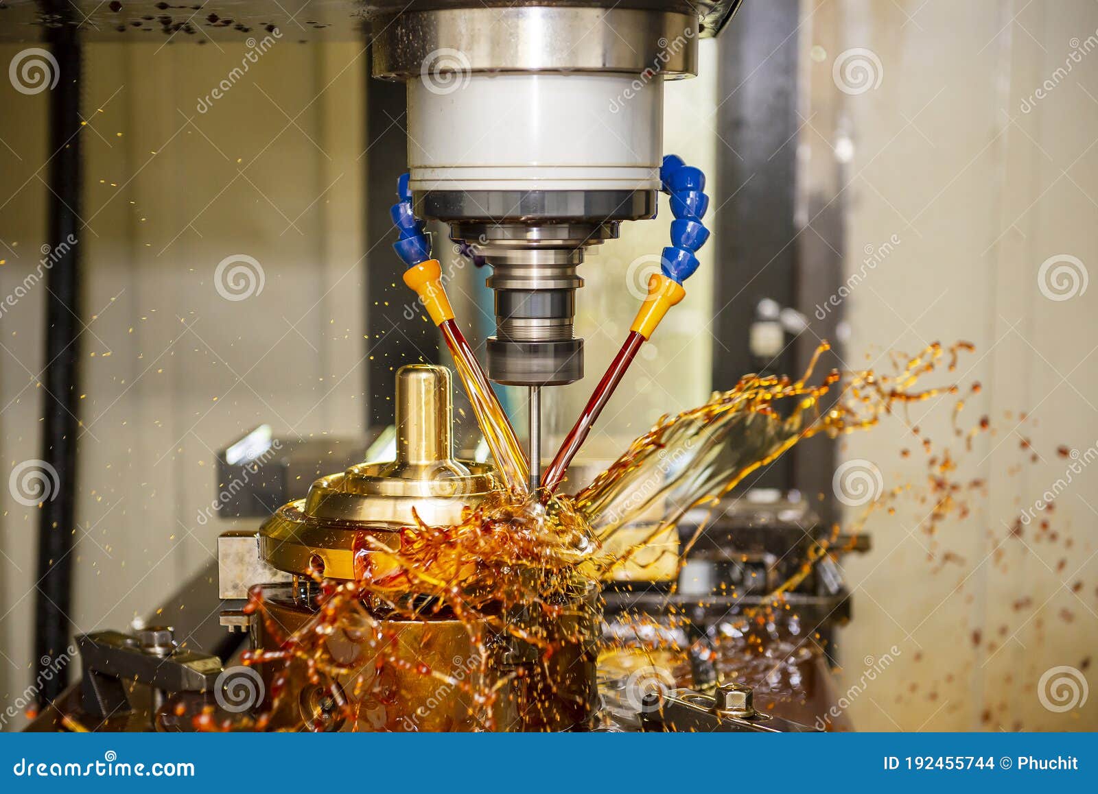 The CNC Milling Machine Cutting the Shell Mold Parts by Solid End Mill ...