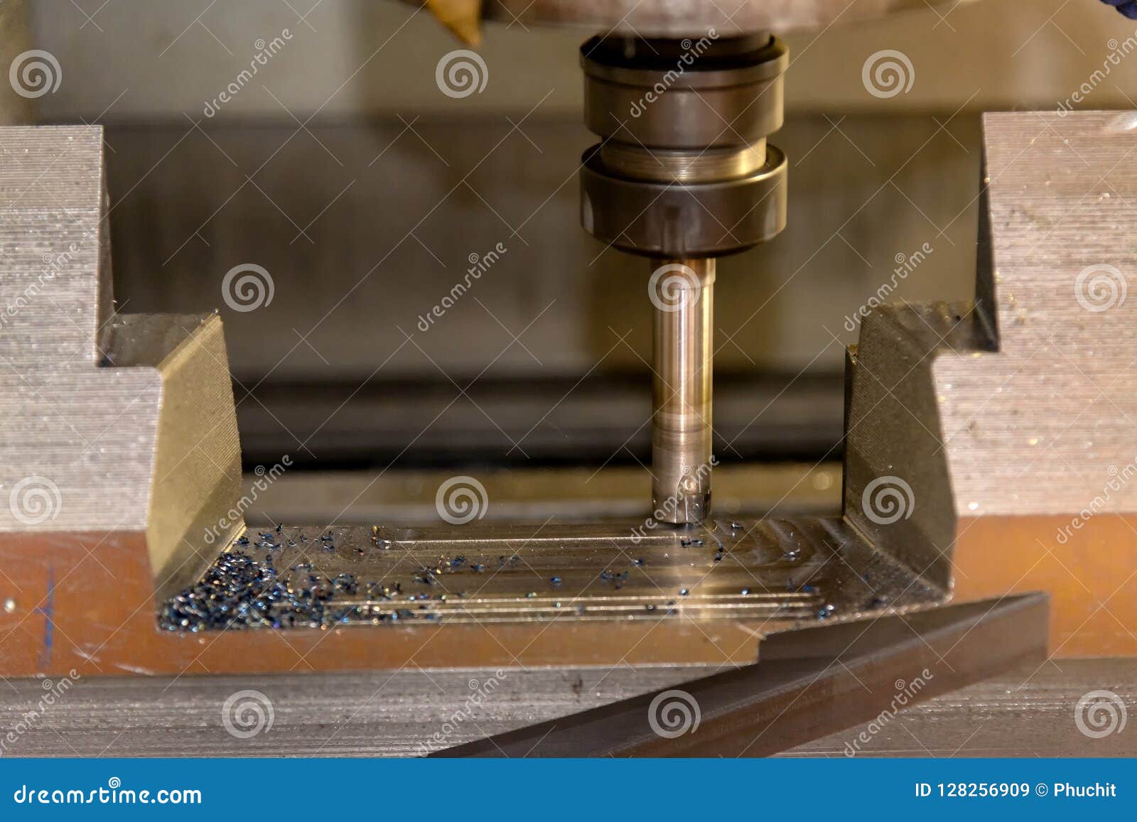 The CNC Milling Machine Cutting the Tire Mold. Stock Image - Image of ...