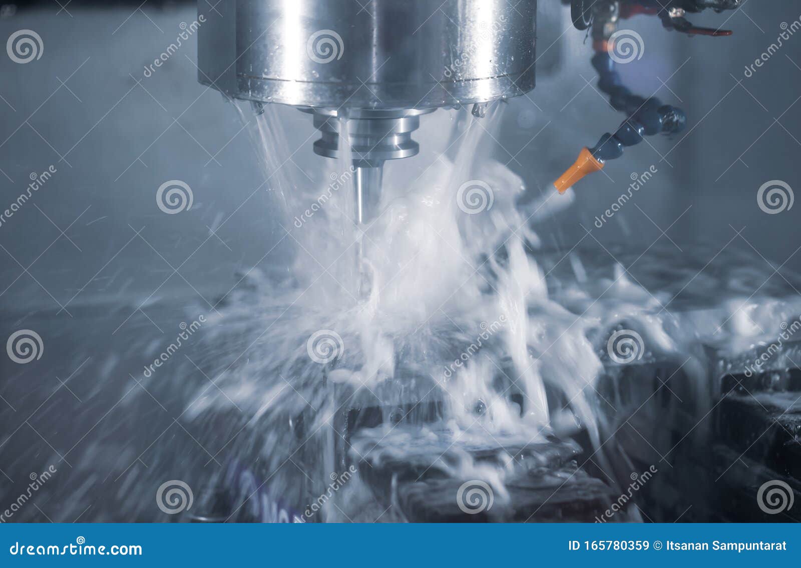 CNC Milling Machine Cutting Workpiece Stock Image - Image of automate ...