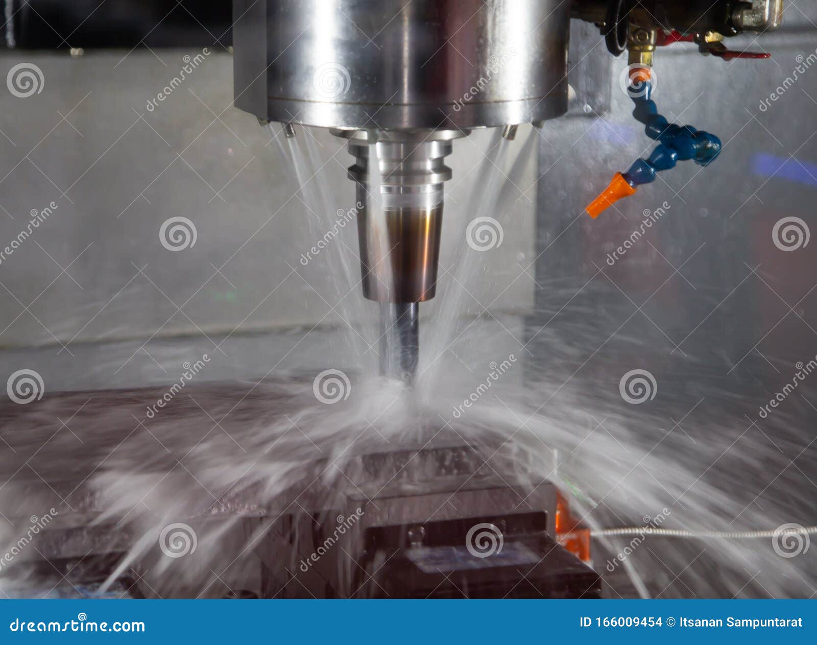 CNC Milling Machine Cutting Workpiece Stock Photo - Image of machining ...