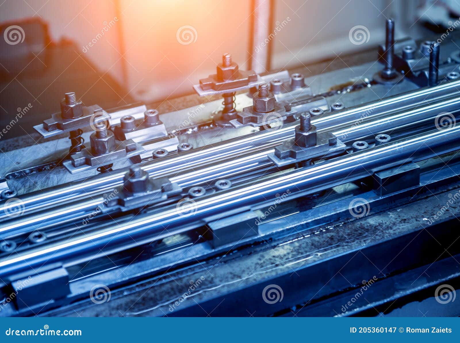 CNC Milling Machine Drills Holes in the Pipe. Stock Image - Image of ...
