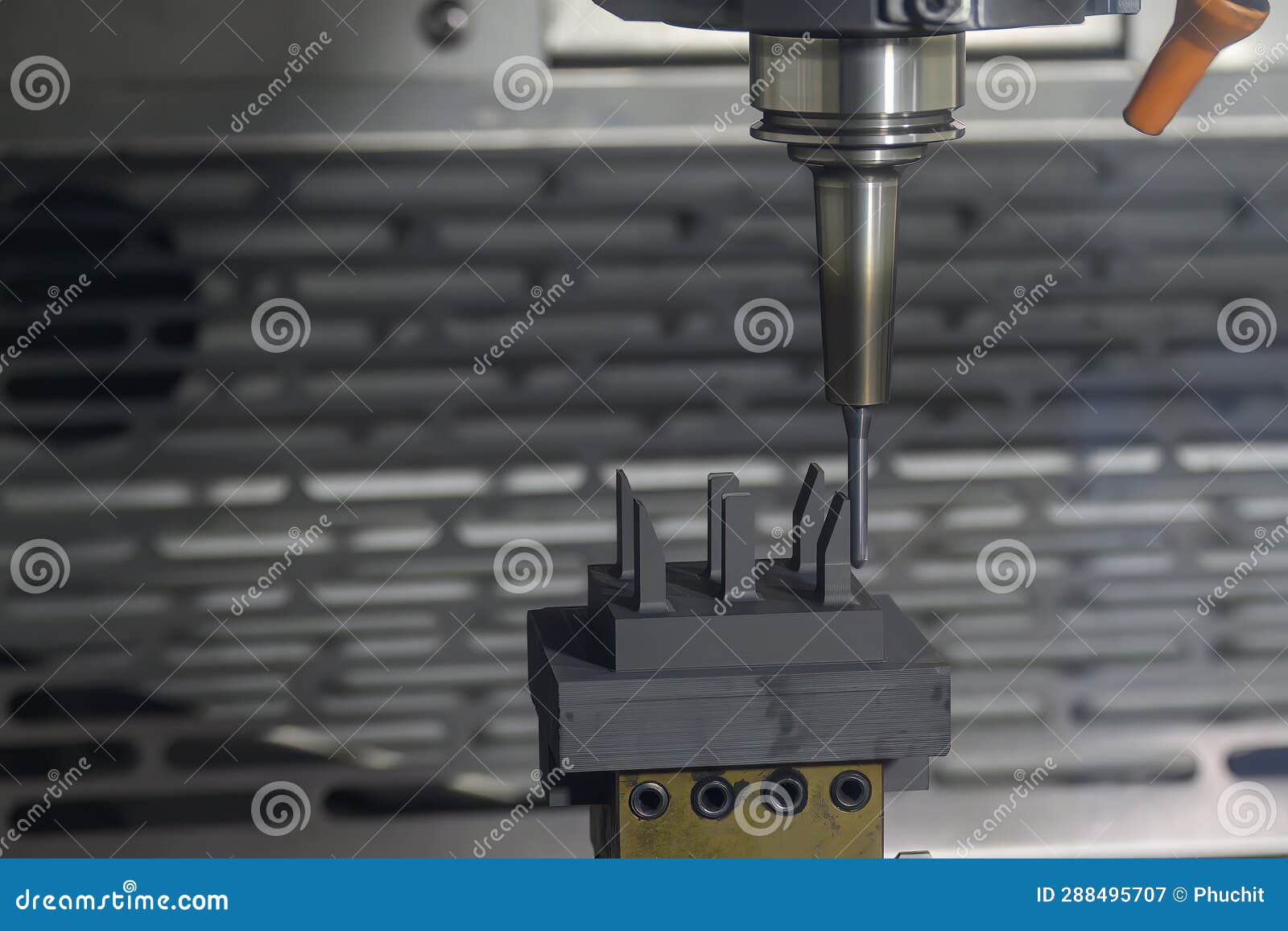 The CNC Milling Machine Finish Cutting the Graphite Electrode Parts ...