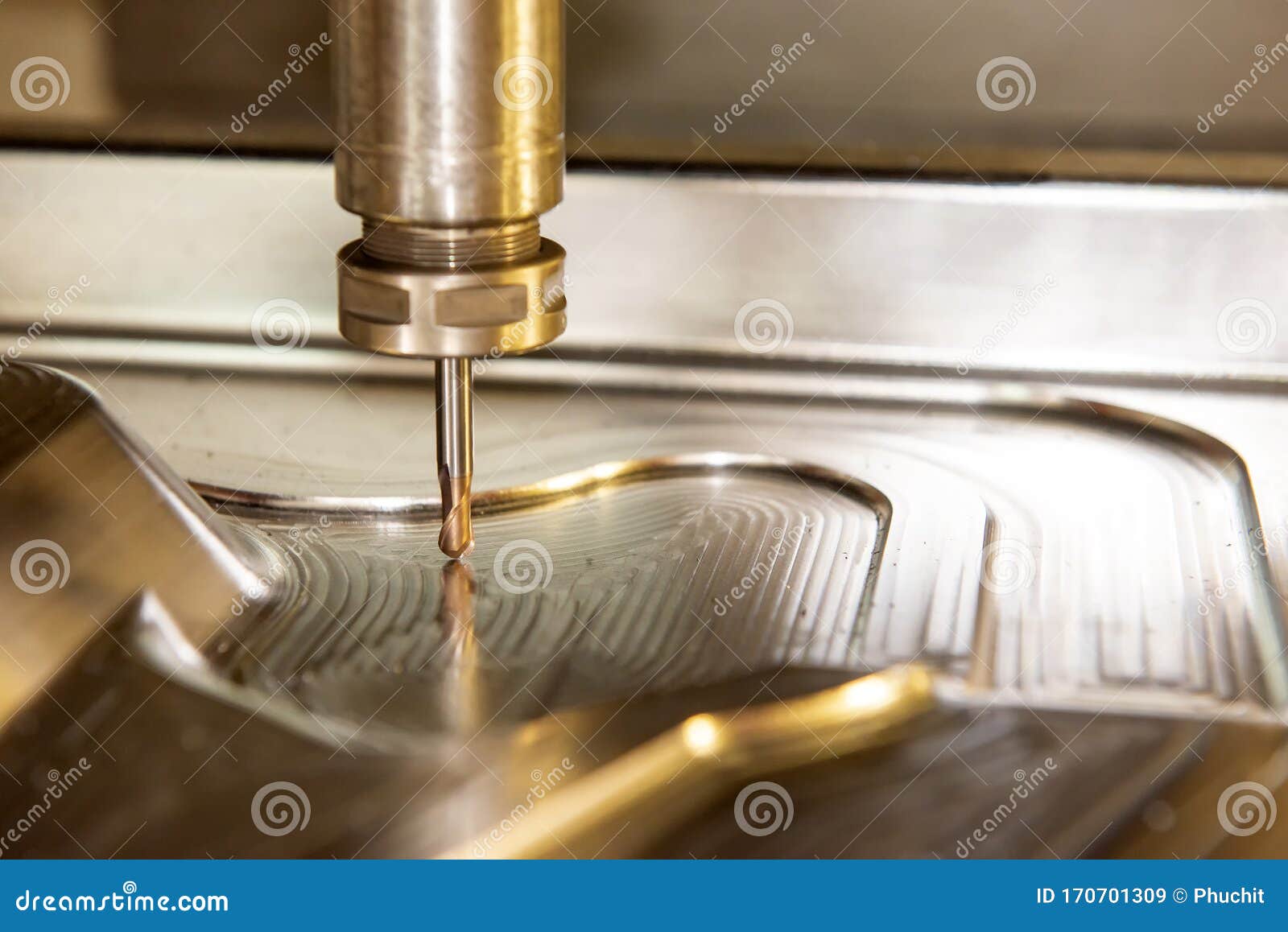 The CNC Milling Machine Finishing Cut the Forging Mold Parts by Solid ...