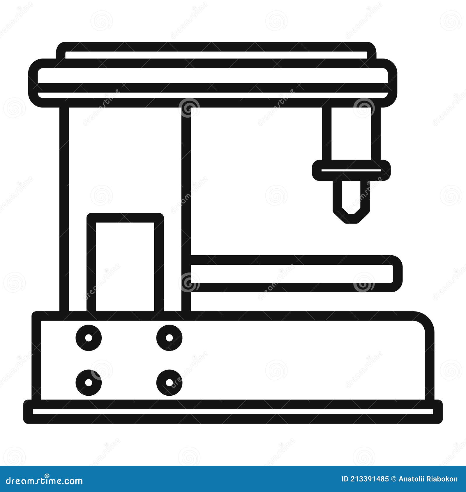 Cnc Milling Machine Icon, Outline Style Stock Vector - Illustration of ...