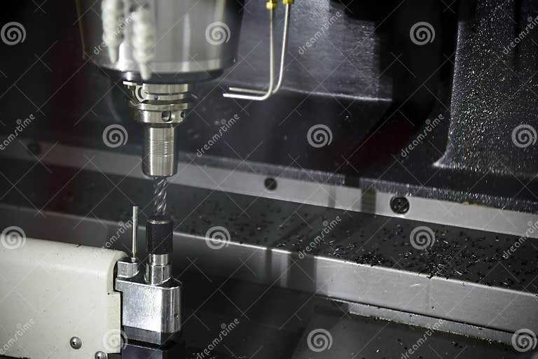 CNC Milling Machine Measuring Tool Length Offset Stock Image - Image of ...