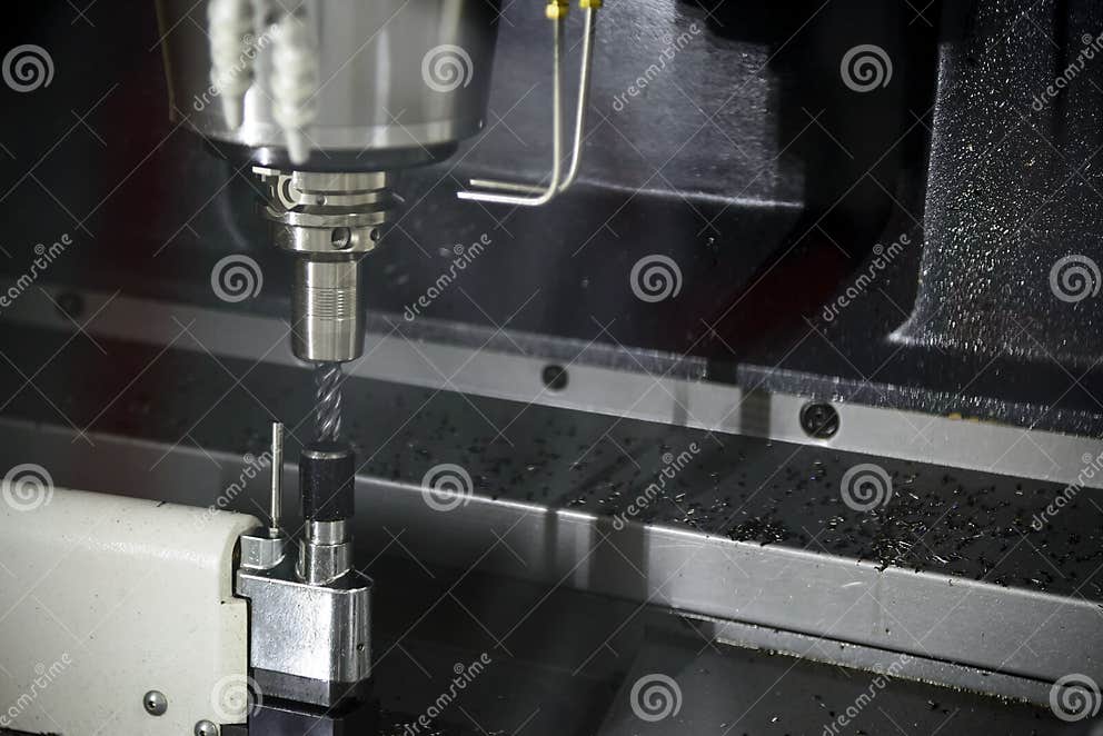 CNC Milling Machine Measuring Tool Length Offset Stock Image - Image of ...